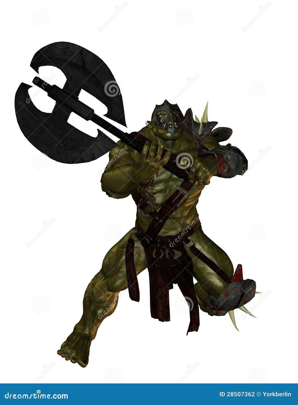 Orc with Axe stock illustration. Illustration of armor - 28507362