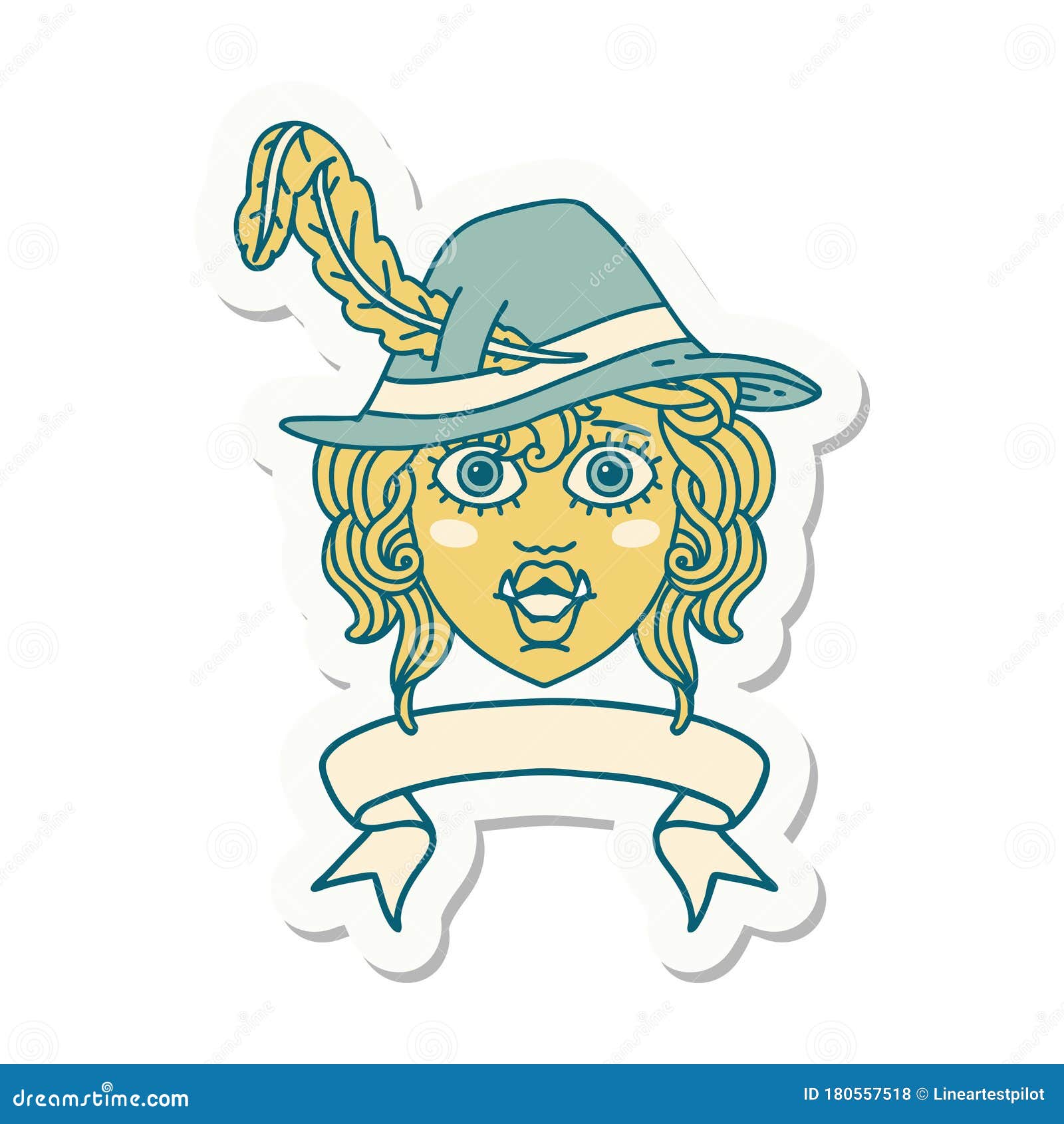 Orc Bard Character with Banner Sticker Stock Vector - Illustration of ...