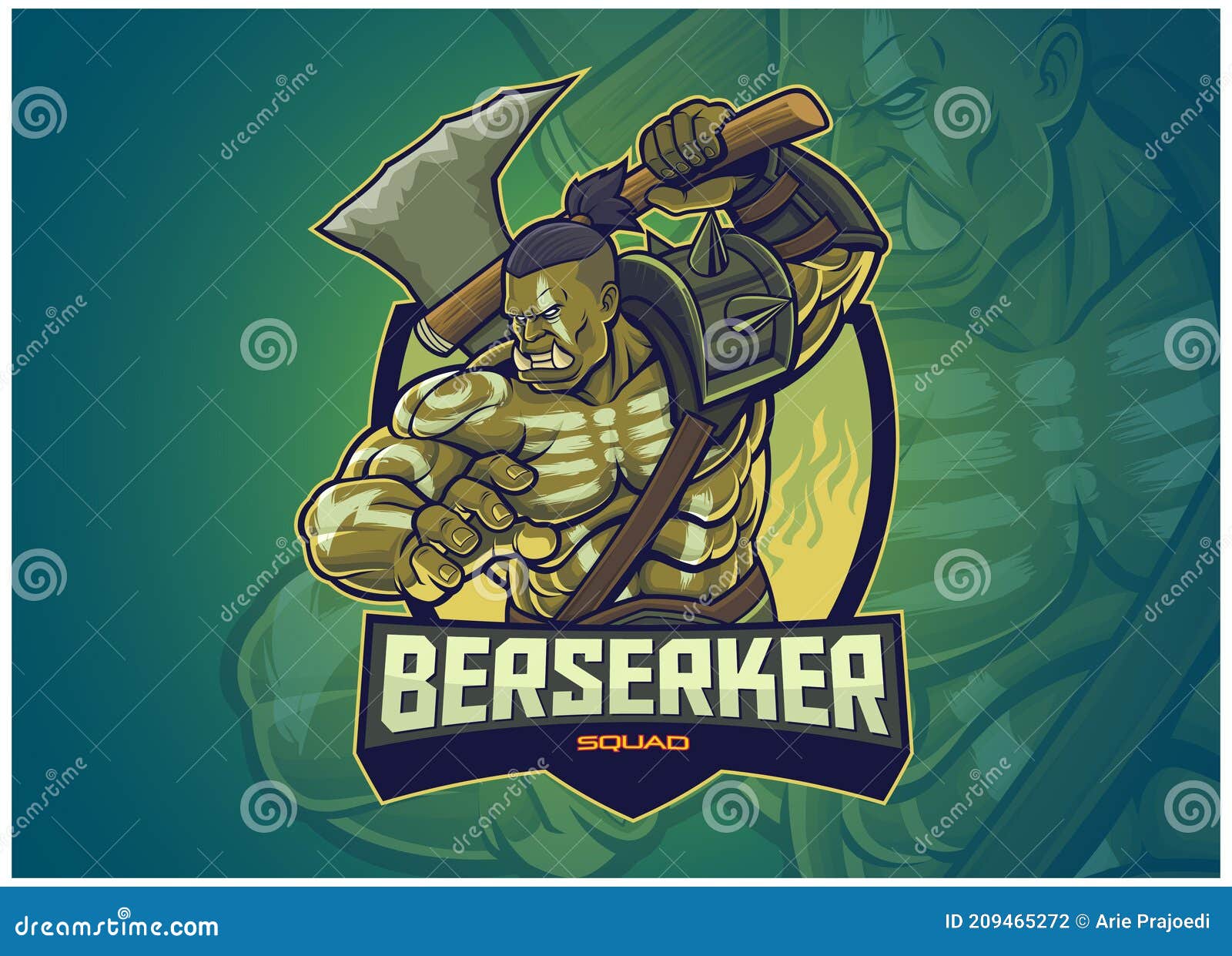 Orc Character for Esports Logo Stock Illustration - Illustration of ...