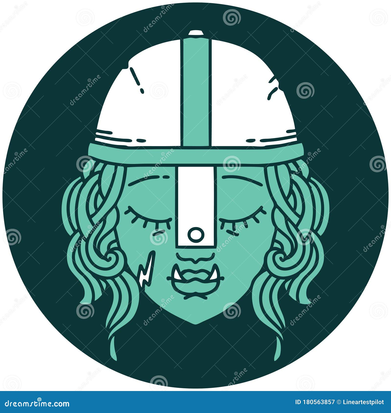 Orc Fighter Character Face Icon Stock Vector - Illustration of girl ...