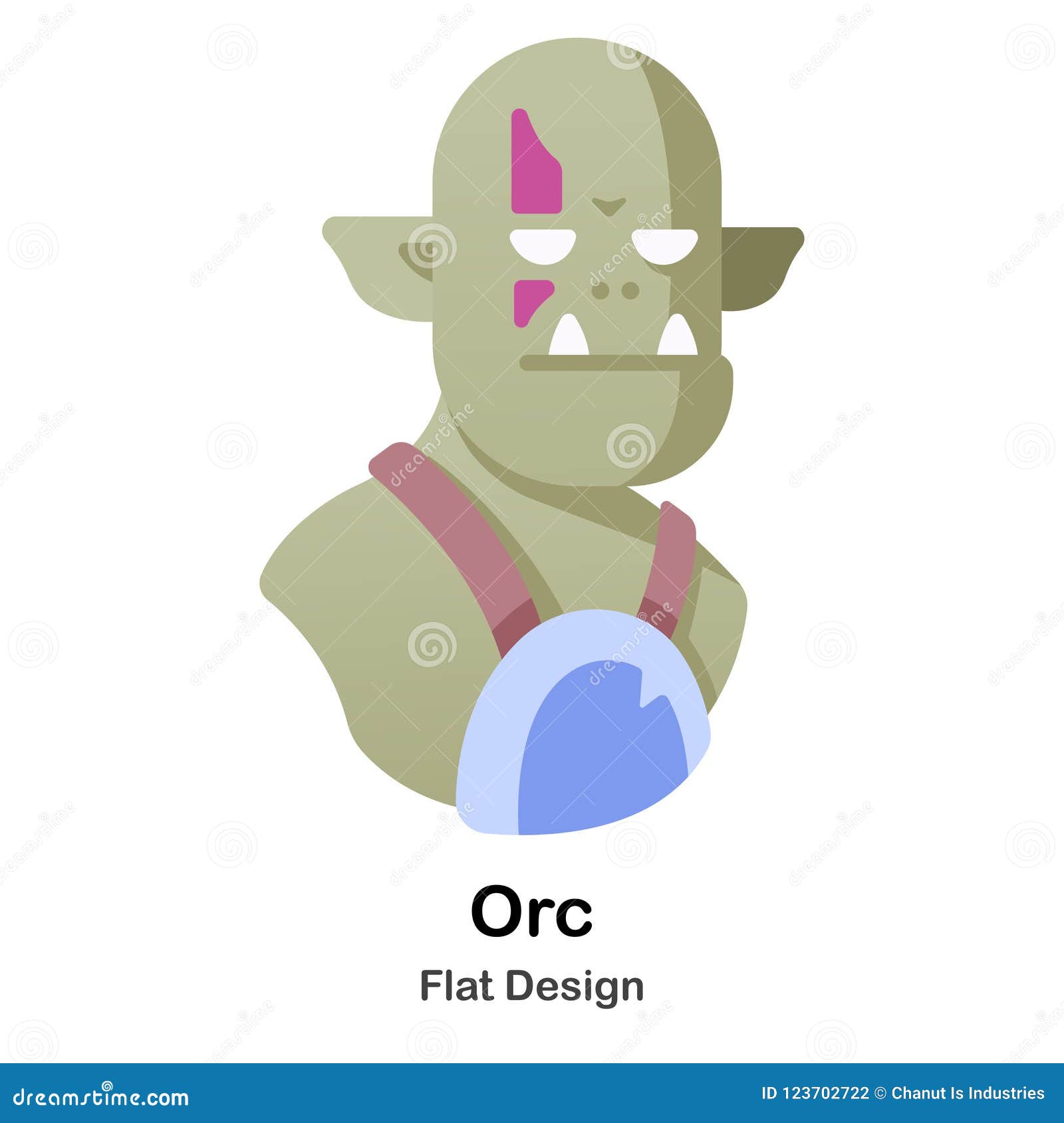 Orc Flat Icon stock vector. Illustration of warrior - 123702722