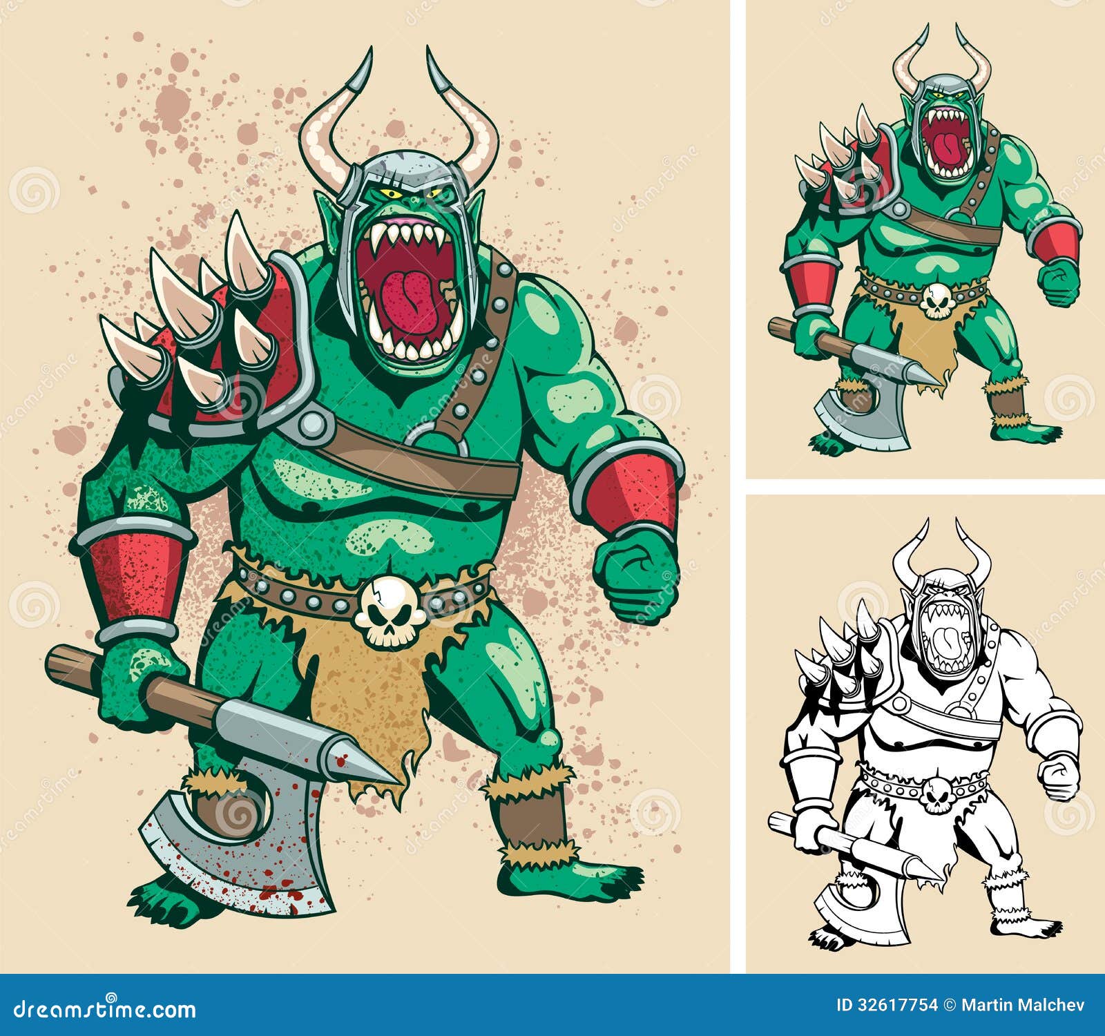 Orc stock vector. Illustration of monster, background - 32617754