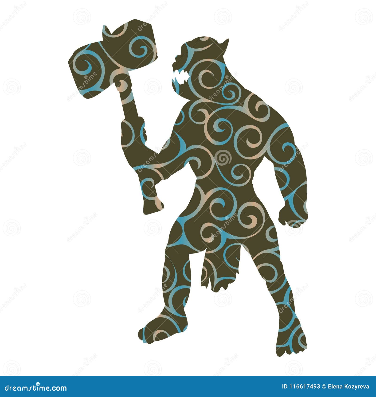 Ogre Silhouette Monster Villain Fantasy Cartoon Vector | CartoonDealer ...