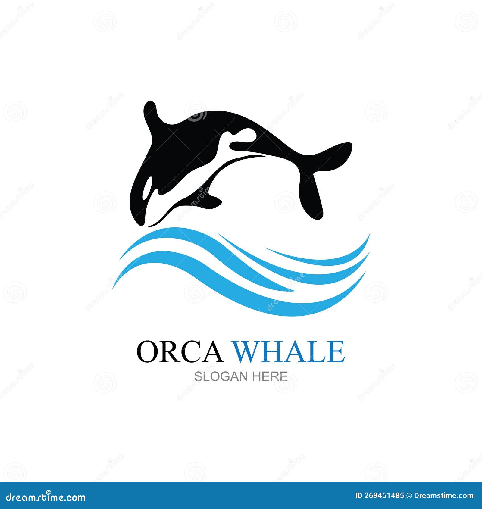 Orca Logo Vector Illustration on Trendy Design Stock Vector ...