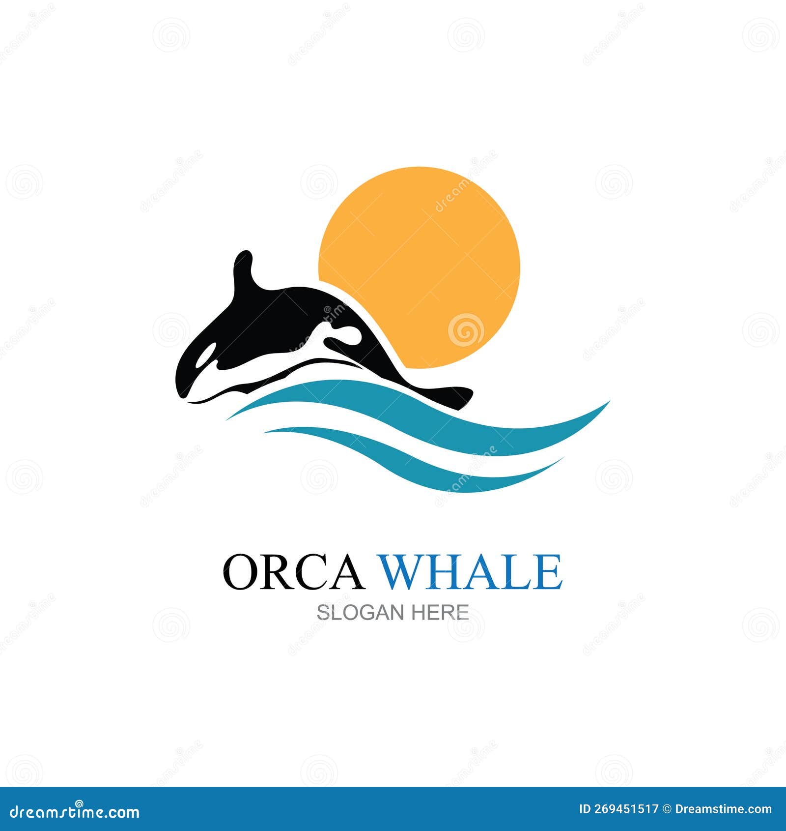 Orca Logo Vector Illustration on Trendy Design Stock Vector ...