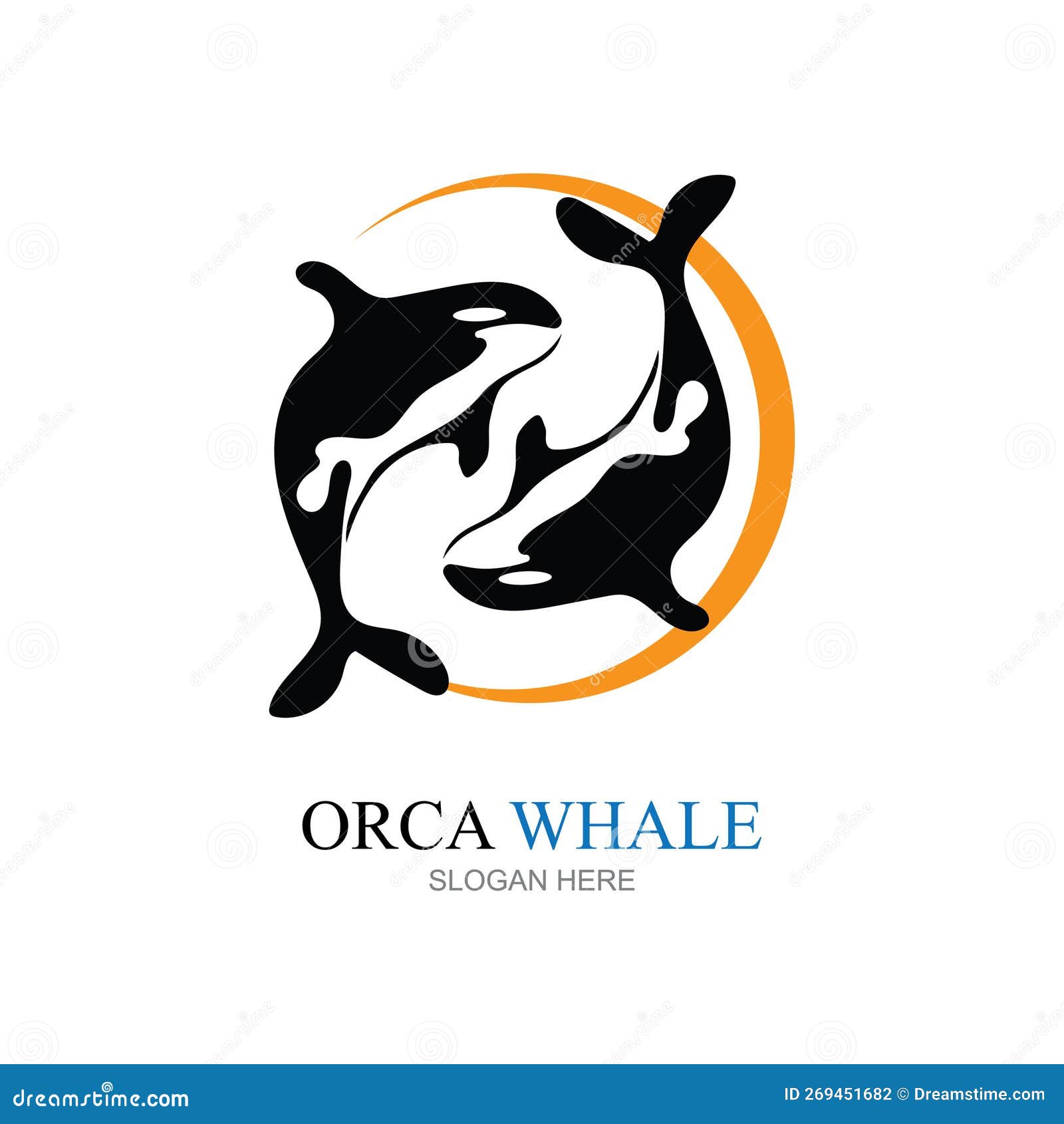 Orca Logo Vector Illustration on Trendy Design Stock Vector ...