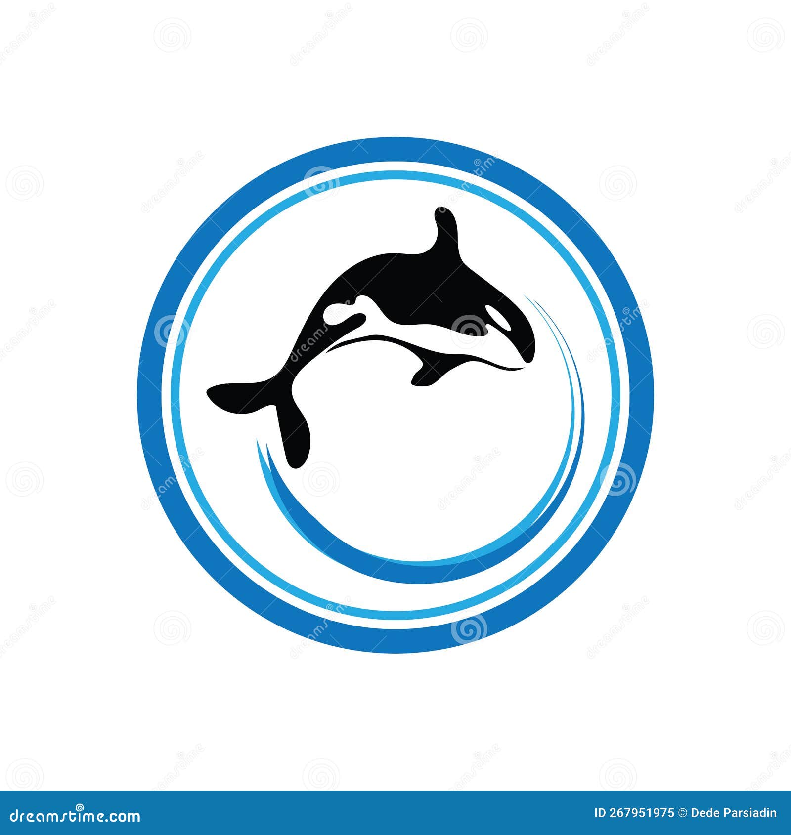 Orca Logo Vector Illustration on Trendy Design Stock Vector ...