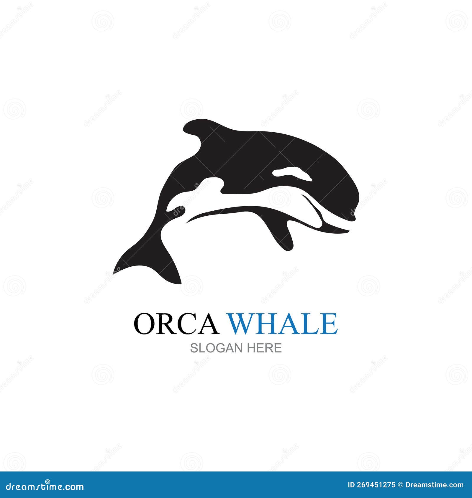 Orca Logo Vector Illustration on Trendy Design Stock Vector ...