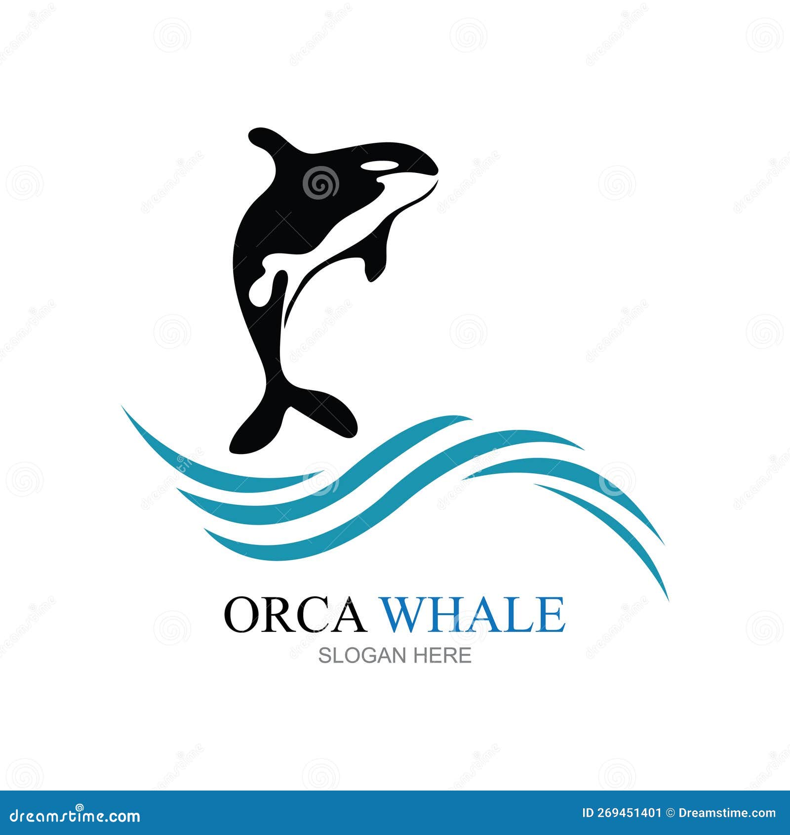 Orca Logo Vector Illustration on Trendy Design Stock Vector ...