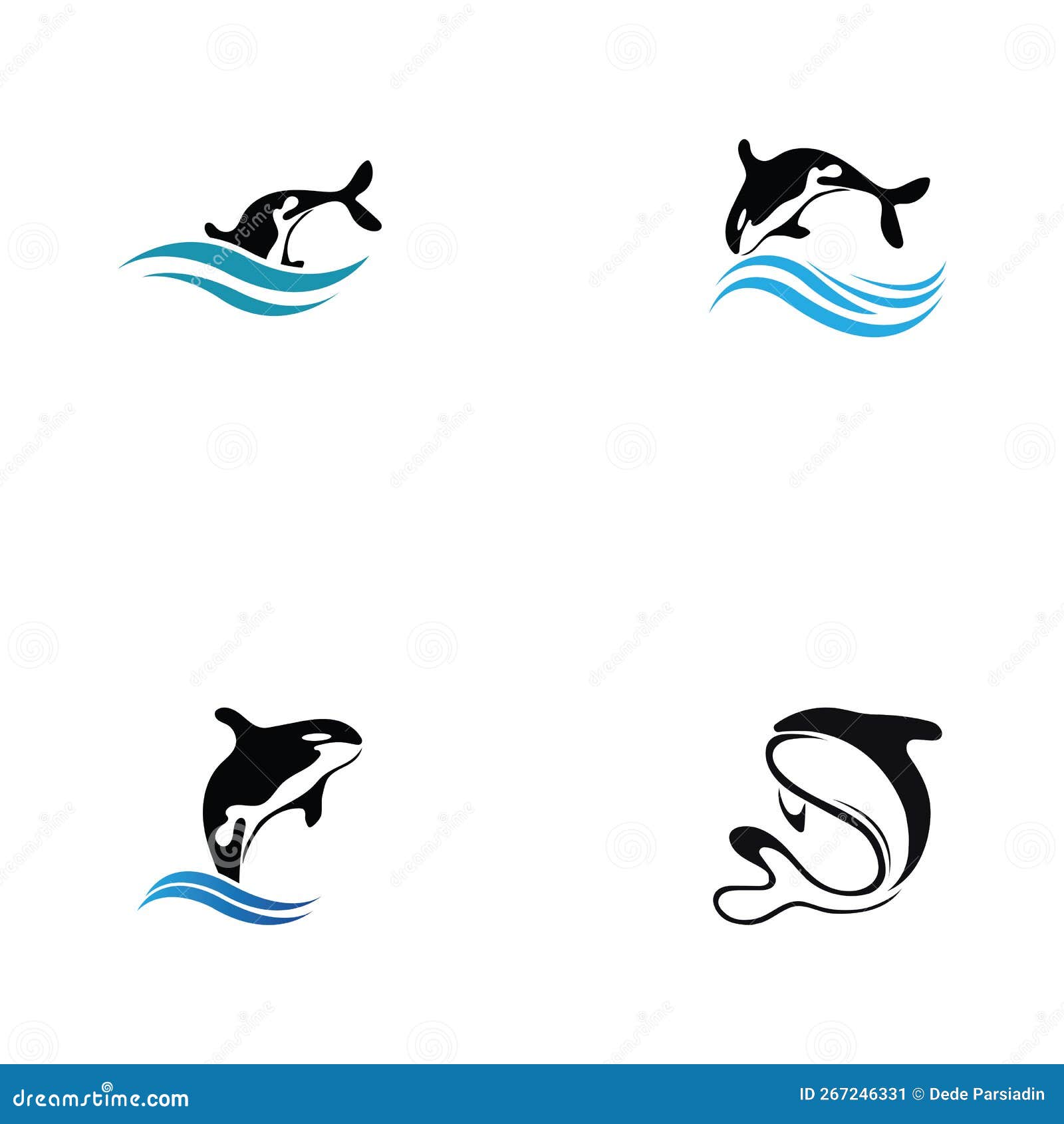 Orca Logo Vector Illustration on Trendy Design Stock Vector ...