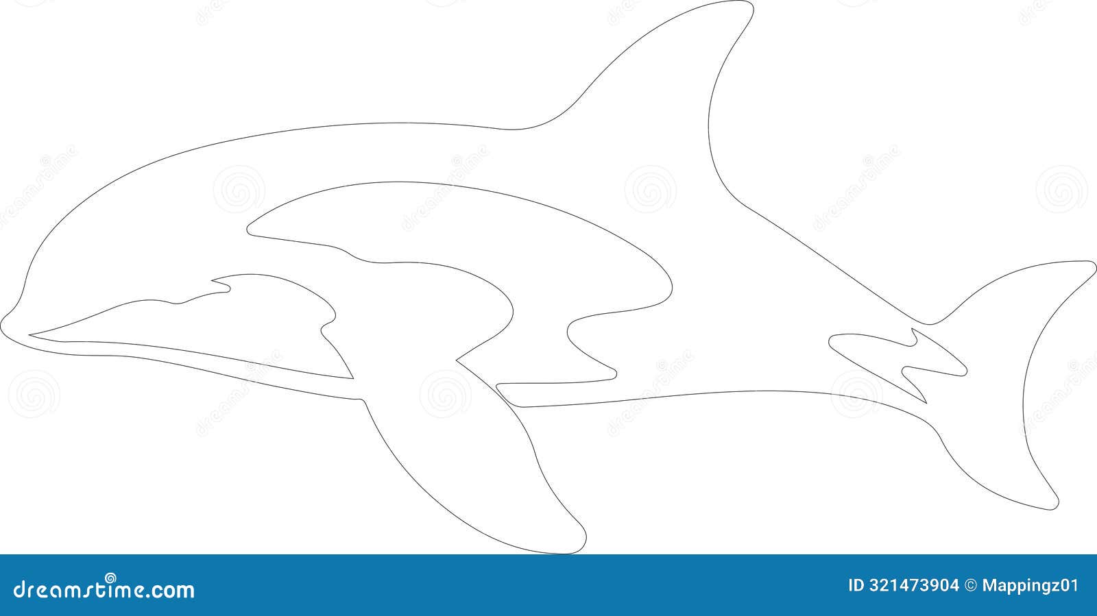 Orca Outline Silhouette Generative Ai Vector Illustration ...