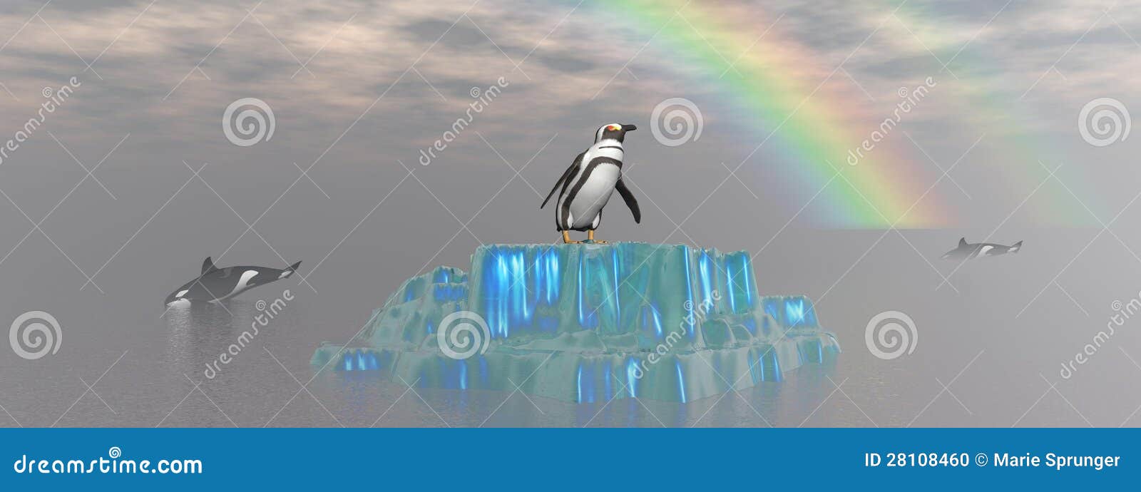 Orca and penguin stock illustration. Illustration of humboldt - 28108460