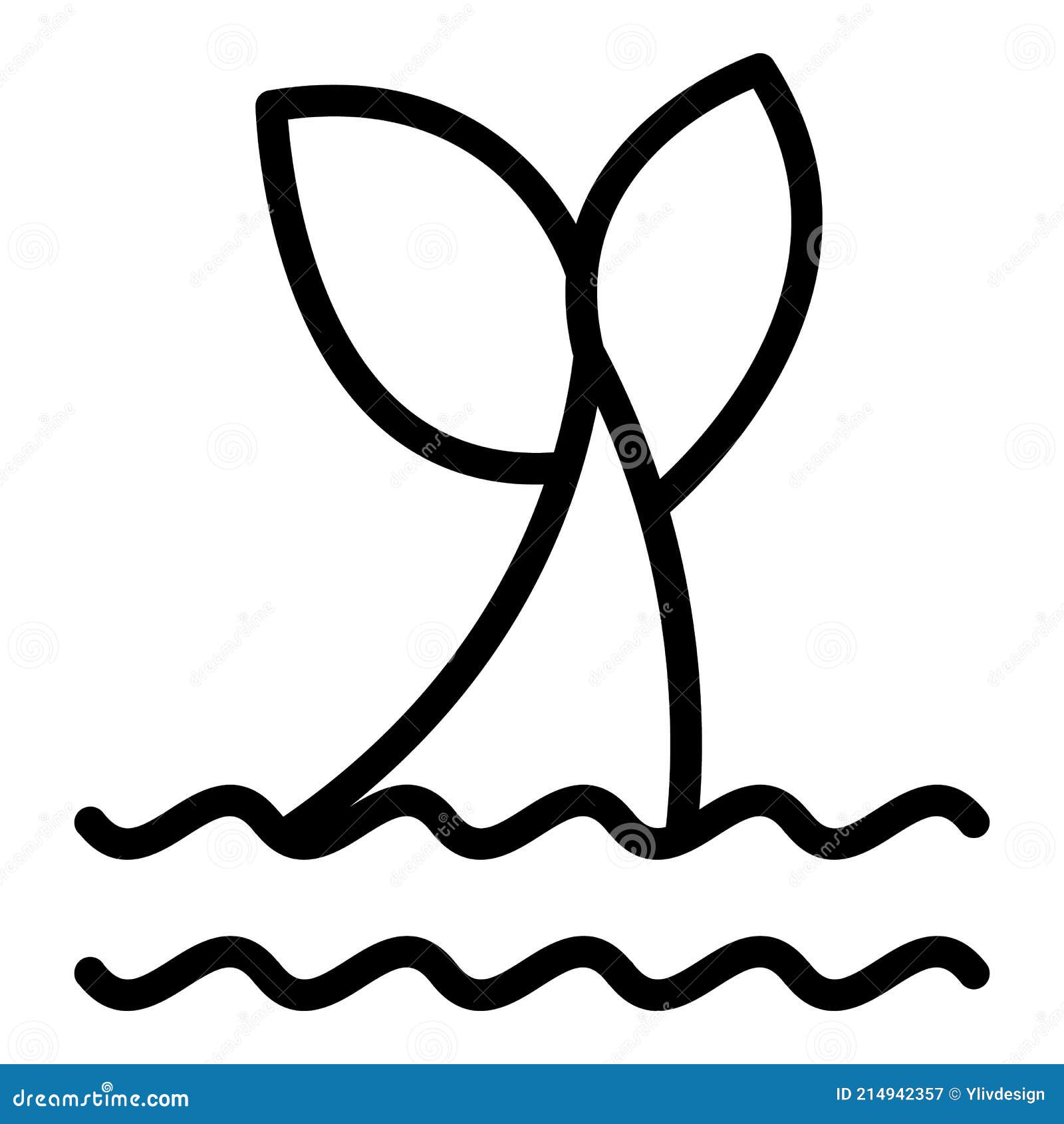 Orca Tail Icon, Outline Style Stock Vector - Illustration of design ...