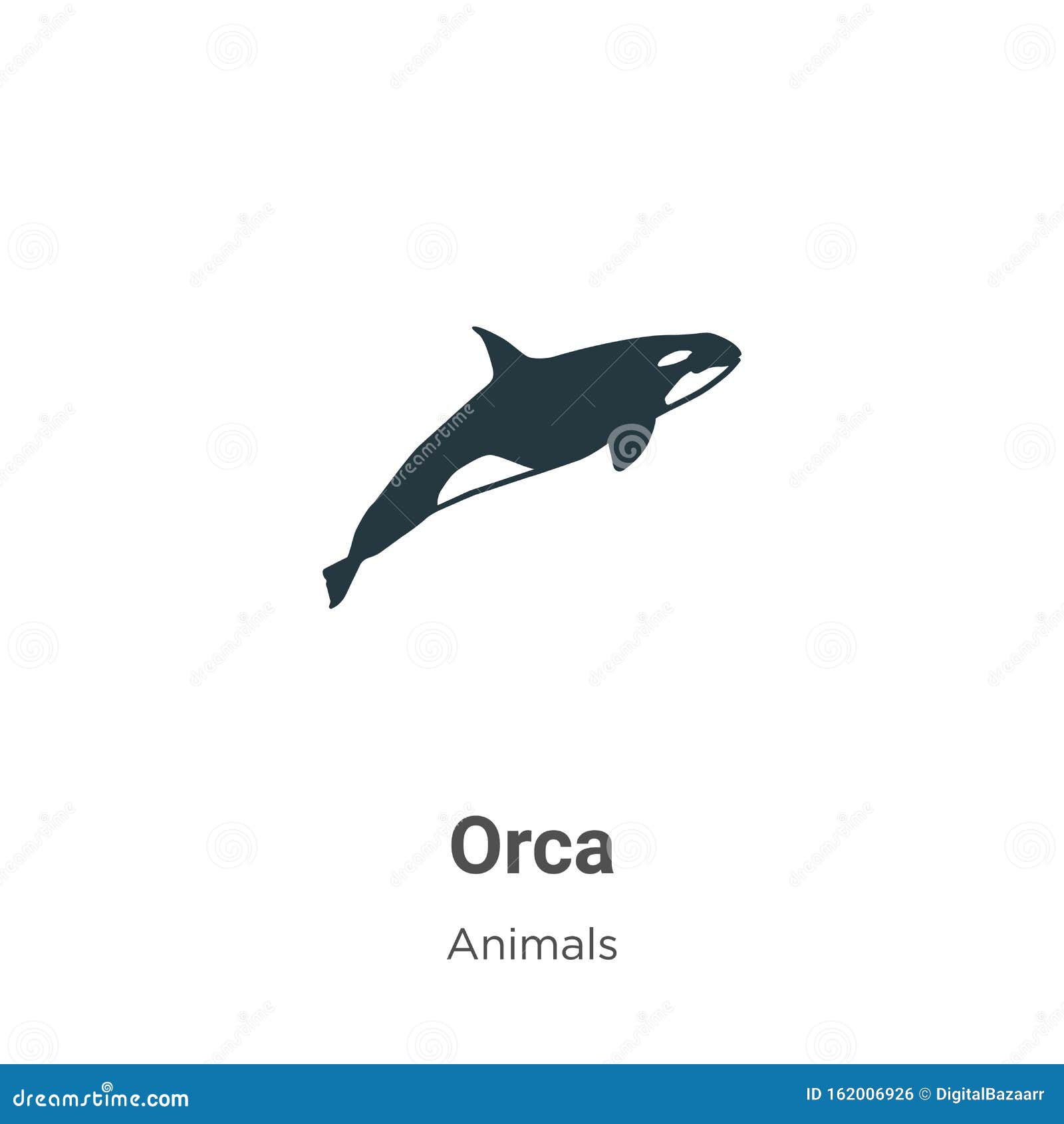 Orca Vector Icon on White Background. Flat Vector Orca Icon Symbol Sign ...