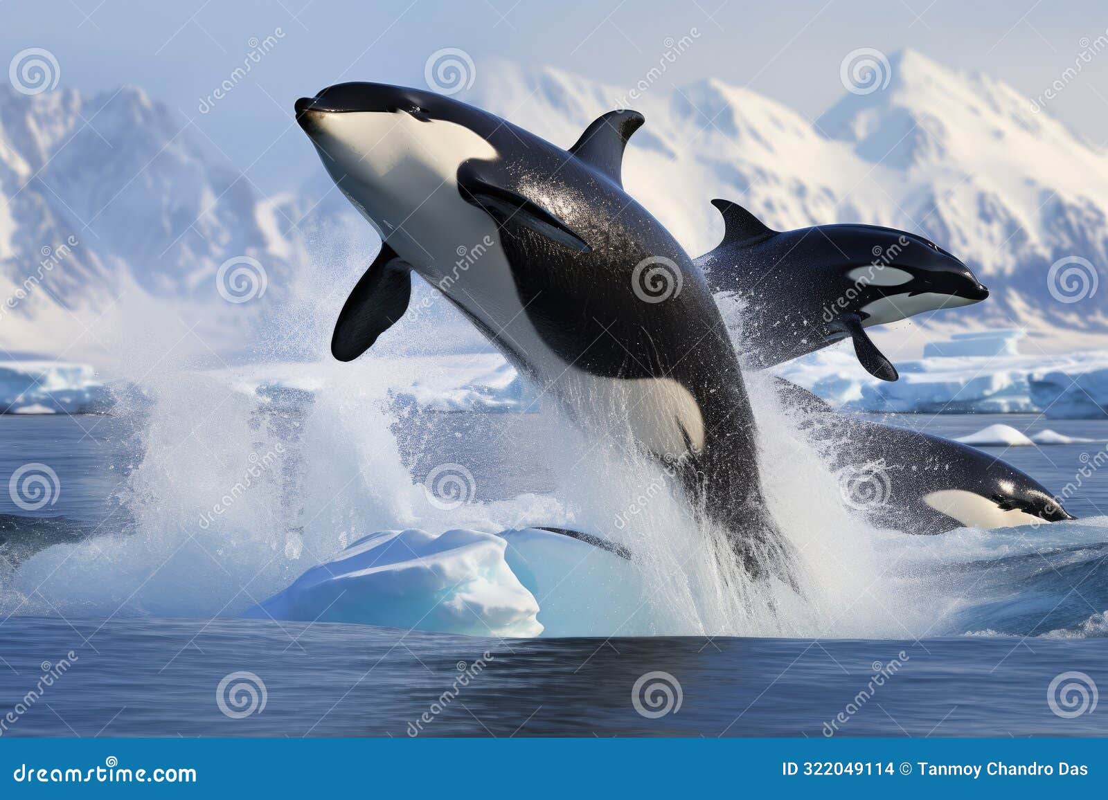 Orcas Breaching in the Arctic Waters, Real Photo Killer Whale, AI ...