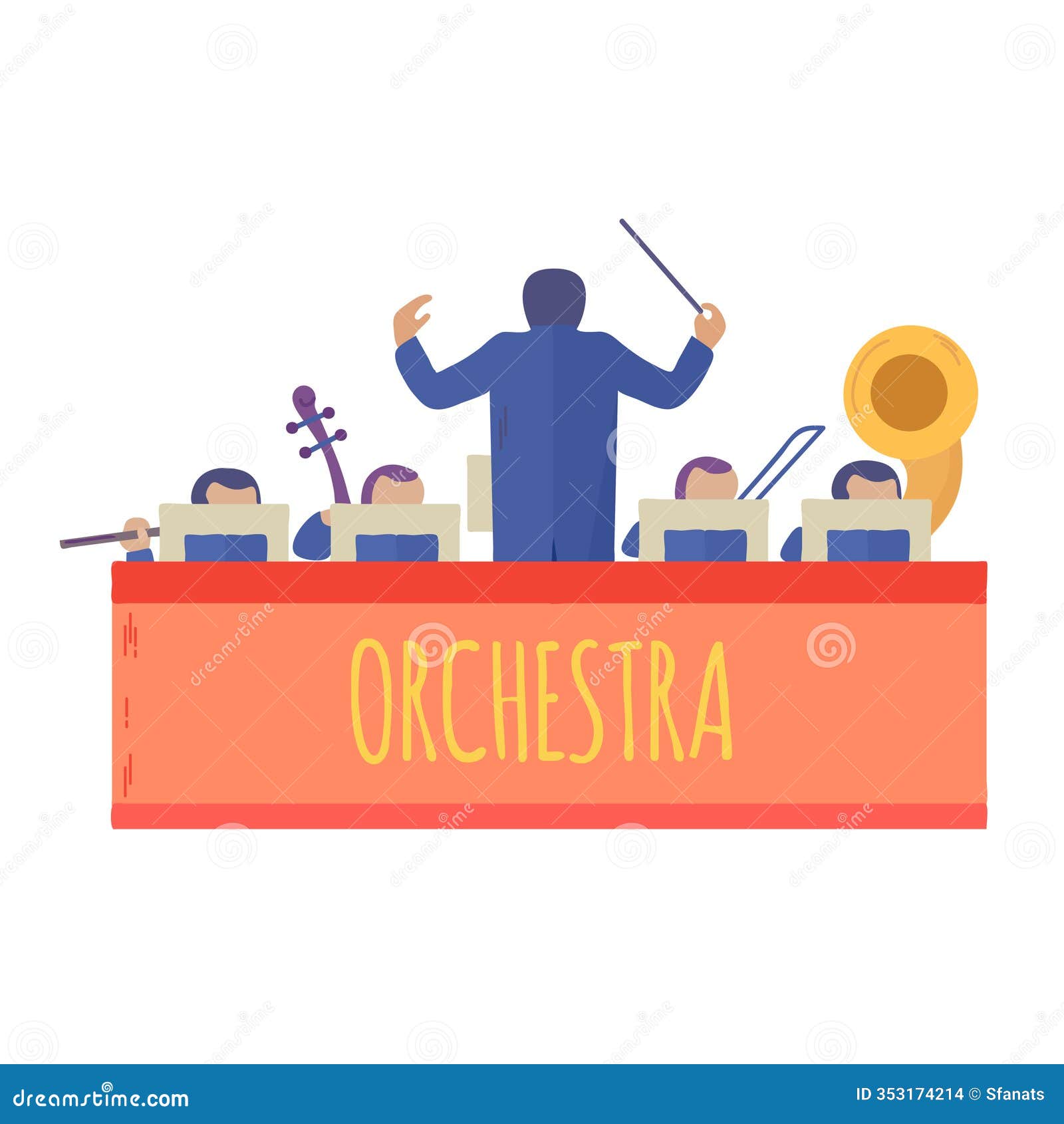 Orchestra Icon Clipart Logotype Isolated Vector Illustration Stock ...