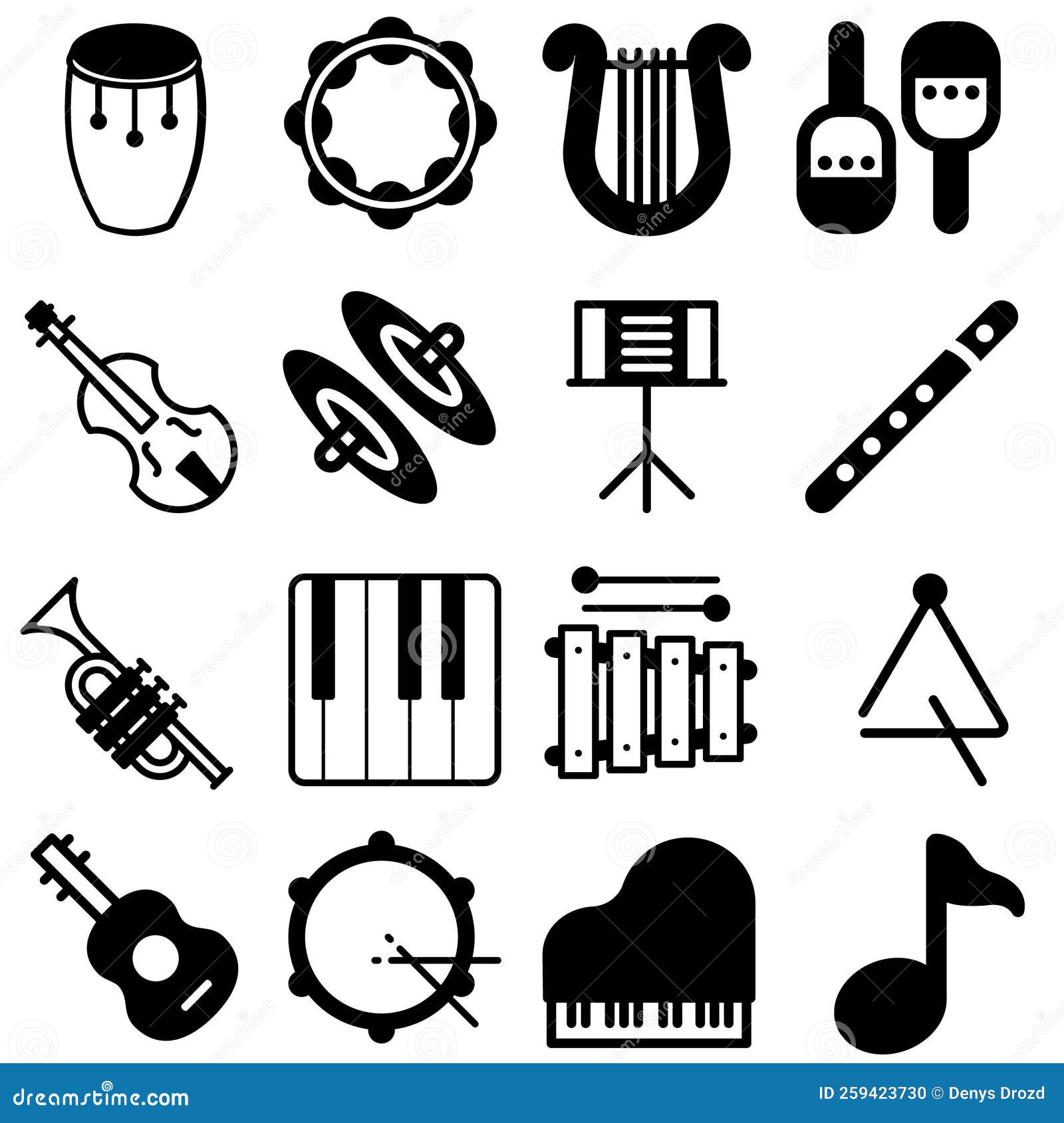 Orchestra Icons, Music Icon Vector Set. Musical Instruments Symbol ... Orchestra Icons, Music Icon Vector Set. Musical Instruments Symbol ...