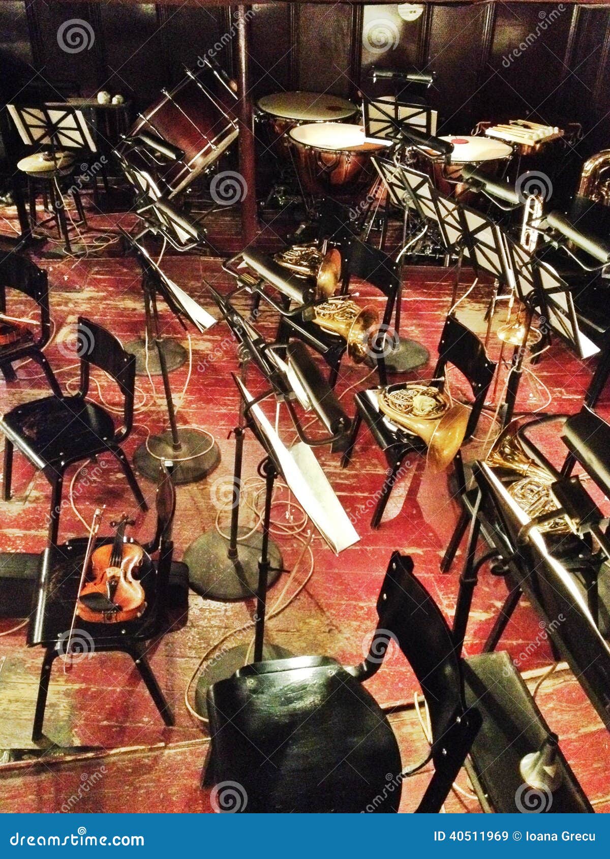 Orchestra instruments stock image. Image of chairs, classical - 40511969