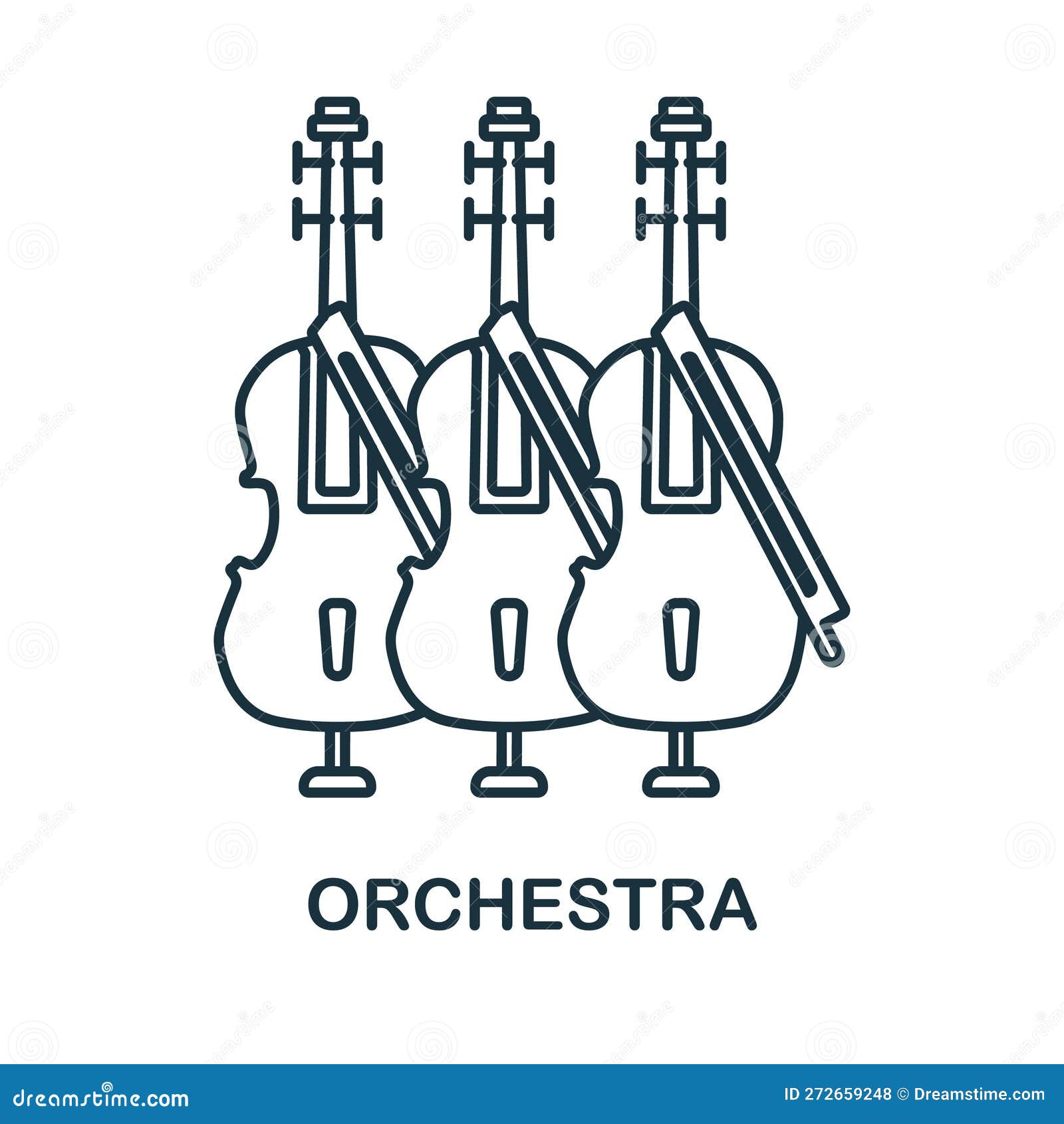 Orchestra Line Icon. Simple Element from Musical Instruments Collection ...