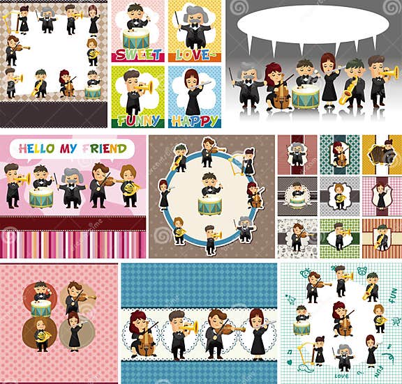 Orchestra Music Player Card Stock Vector - Illustration of classical ...