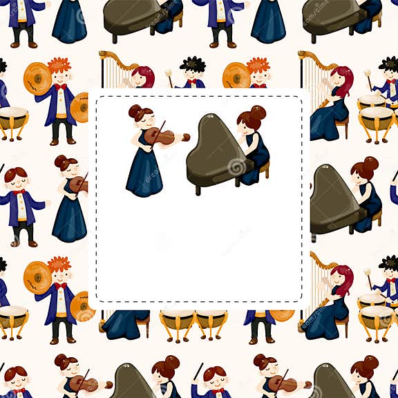 Orchestra Music Player Card Stock Vector - Illustration of band ...