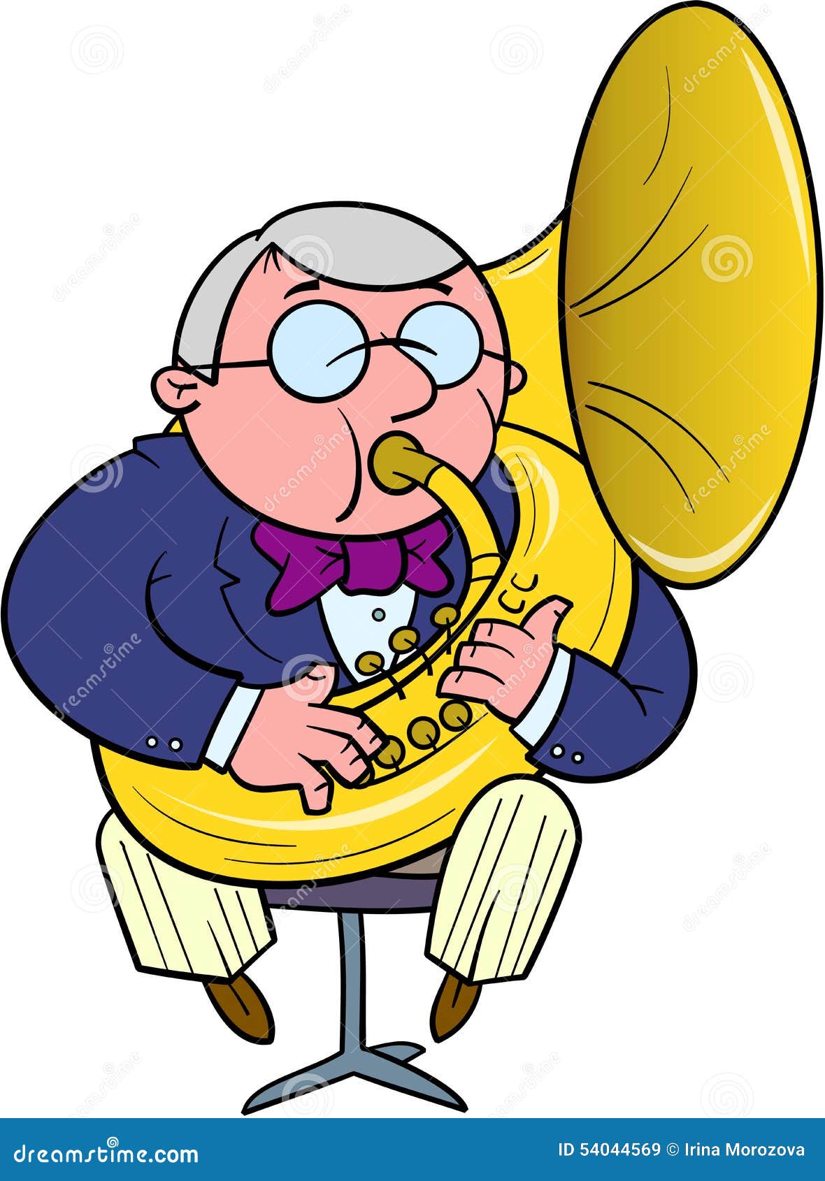 Orchestra Musician Plays the Tuba Stock Vector - Illustration of ...