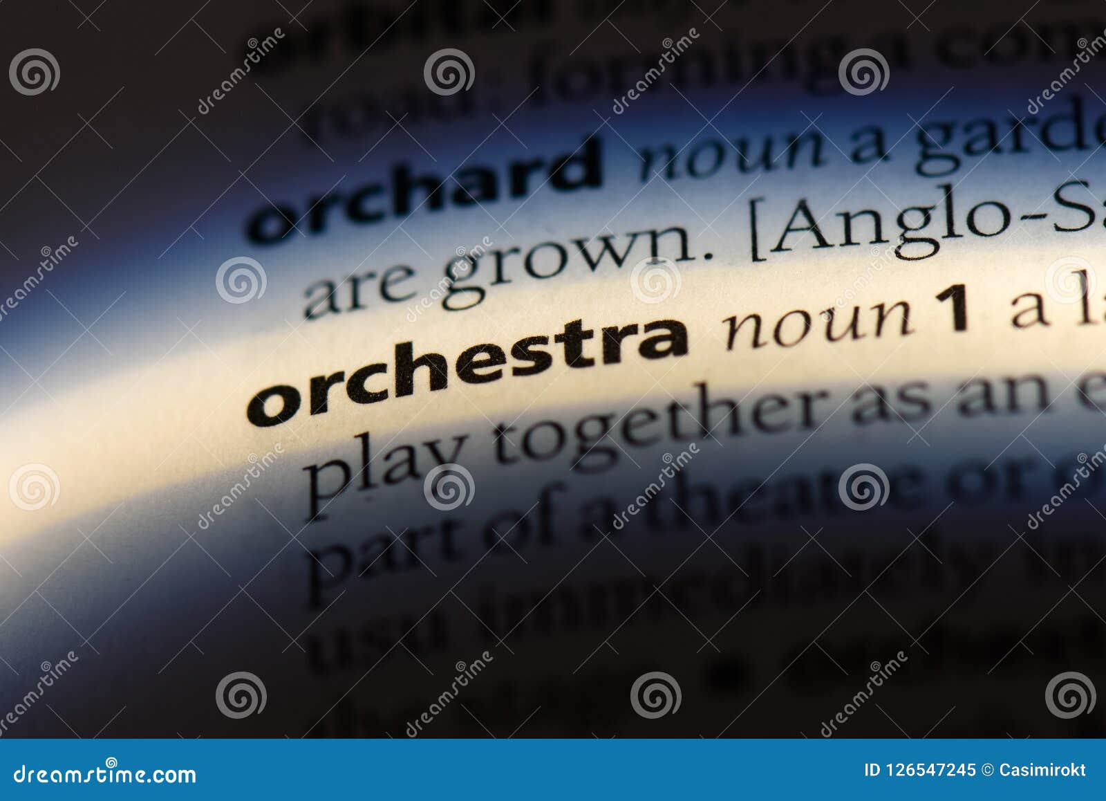 Orchestra stock image. Image of text, writing, printed - 126547245