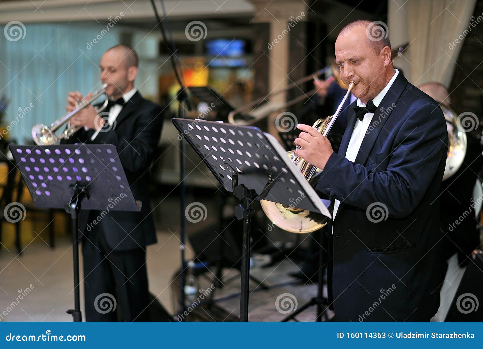 The Orchestra Performs in the Restaurant, Live Music Editorial Stock ...
