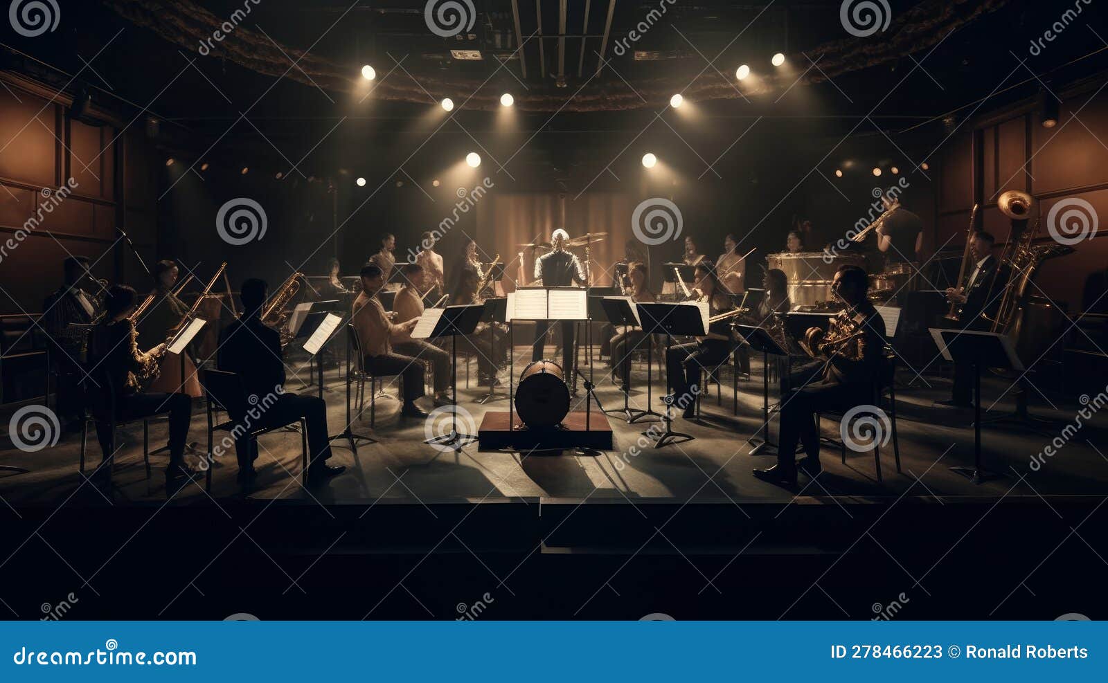 Orchestra Practice Session stock illustration. Illustration of violin ...