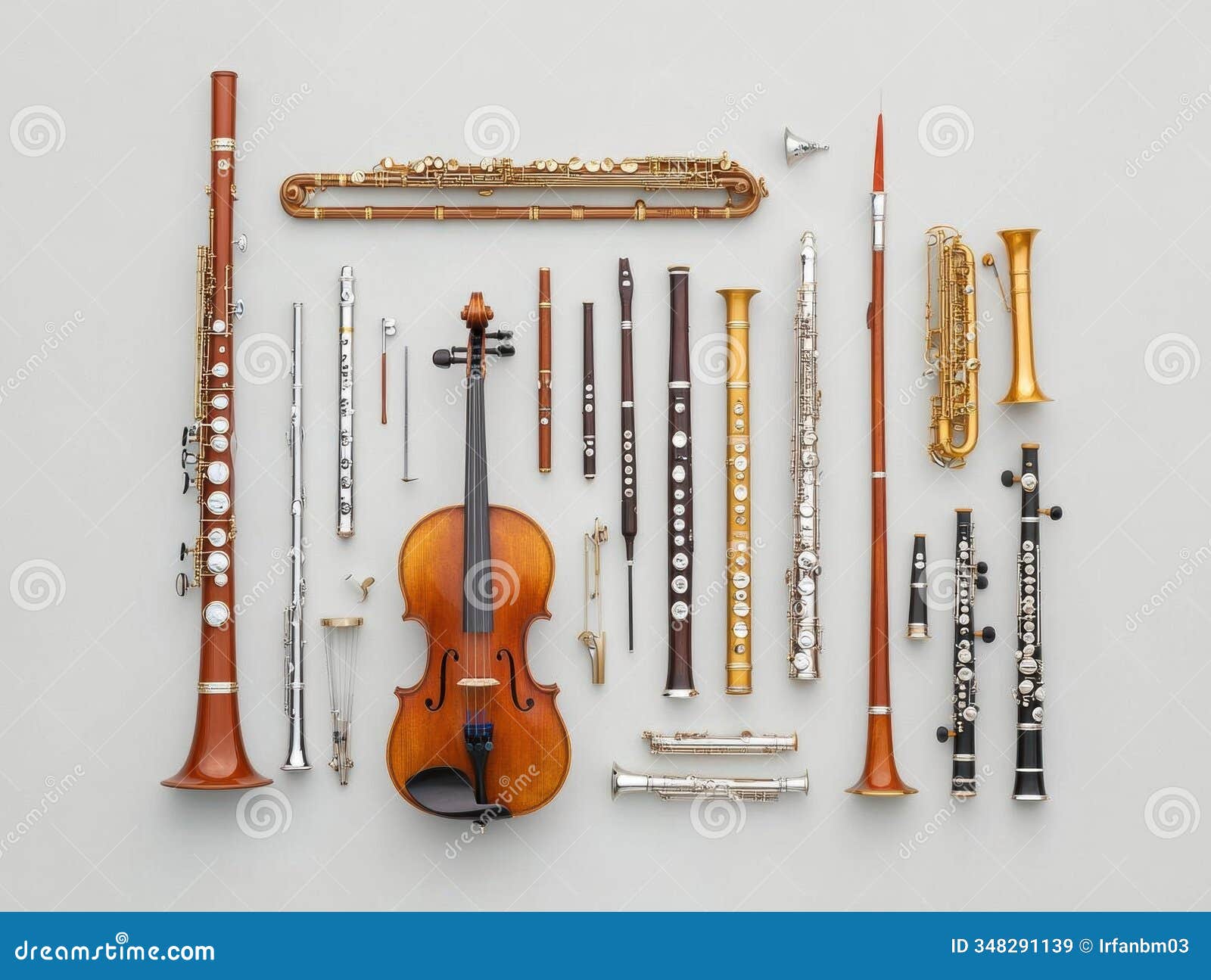 An Orchestral Arrangement, a Visual Symphony of Instruments Stock Image ...