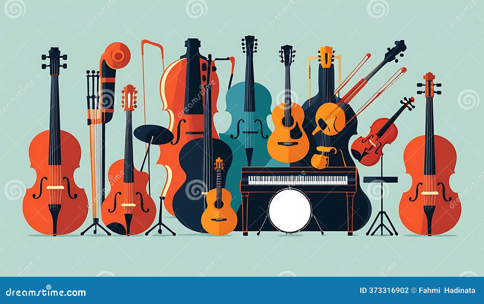 Orchestral Instruments Collage Royalty-Free Illustration ...