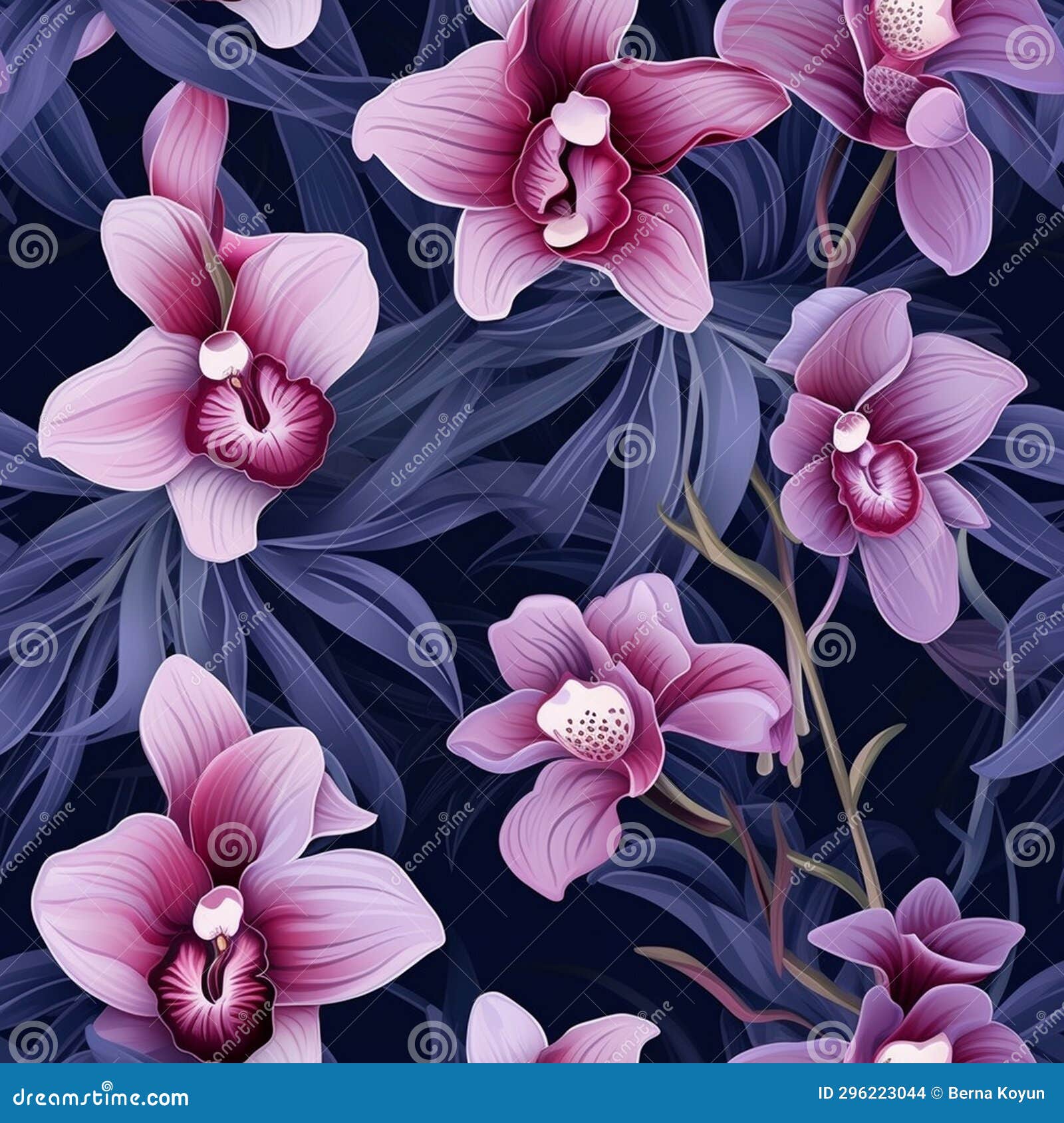 Orchid design stock illustration. Illustration of gold - 296223044