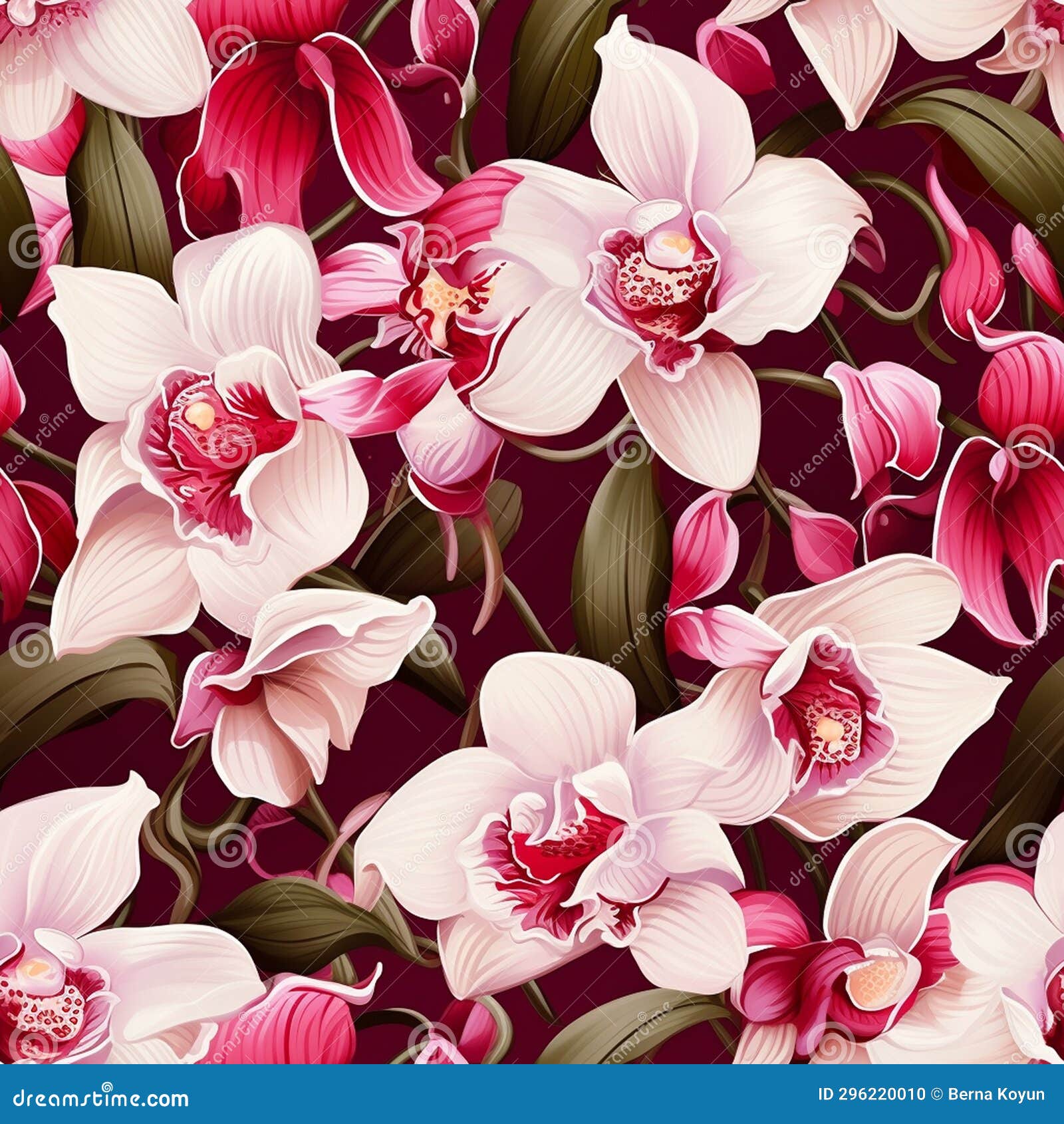 Orchid design for textile stock illustration. Illustration of ornament ...