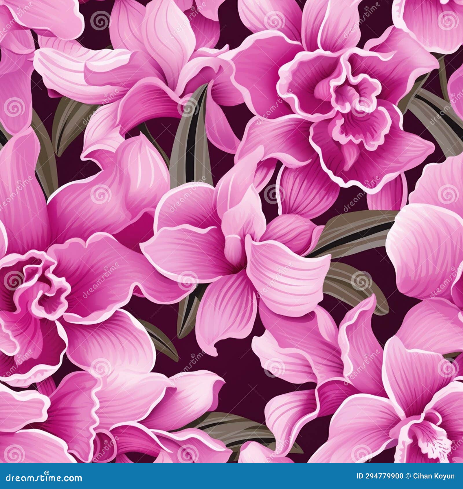Orchid Elegance Seamless Floral Pattern Stock Illustration ...