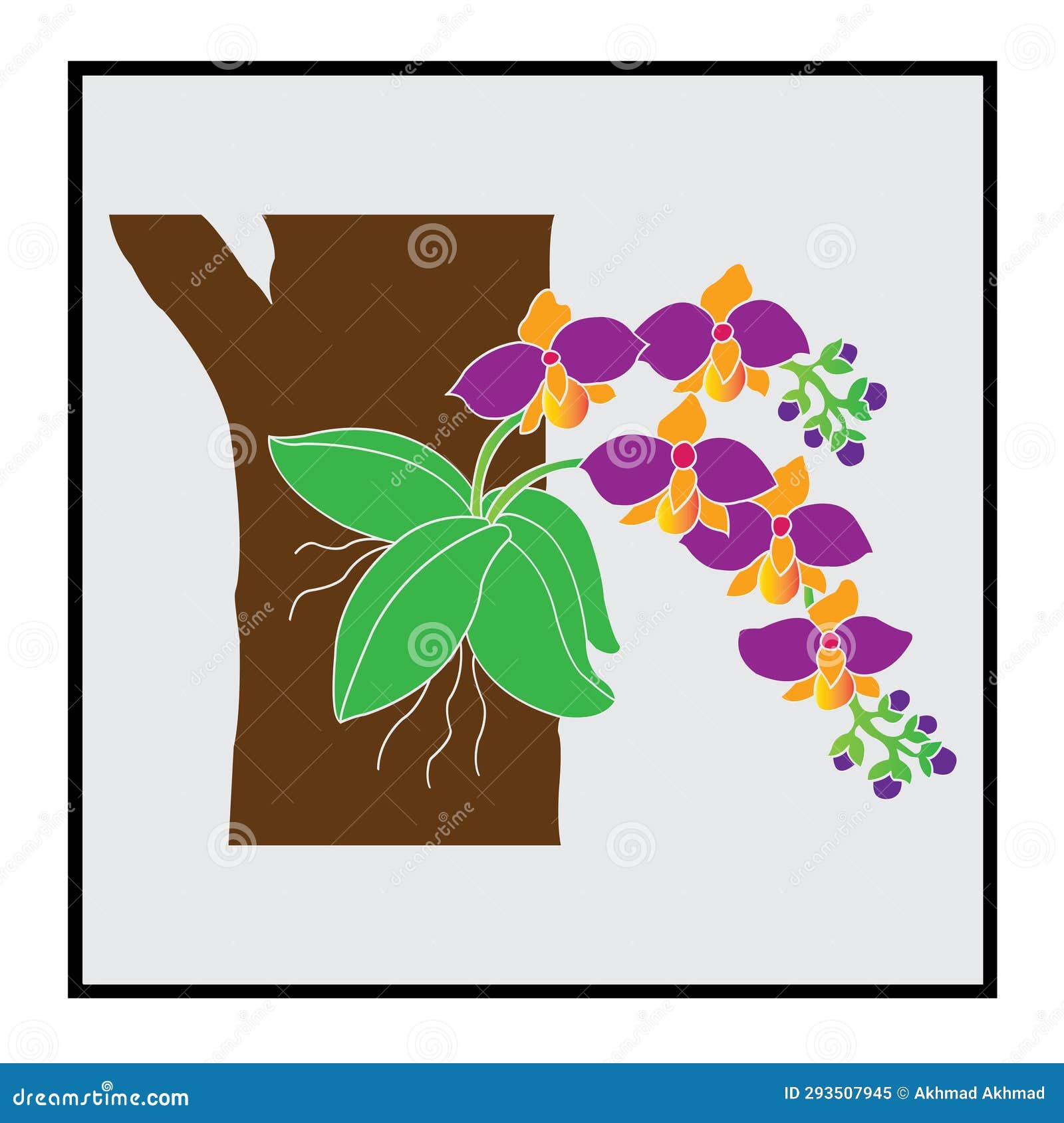 Orchid flower icon stock vector. Illustration of symbol - 293507945