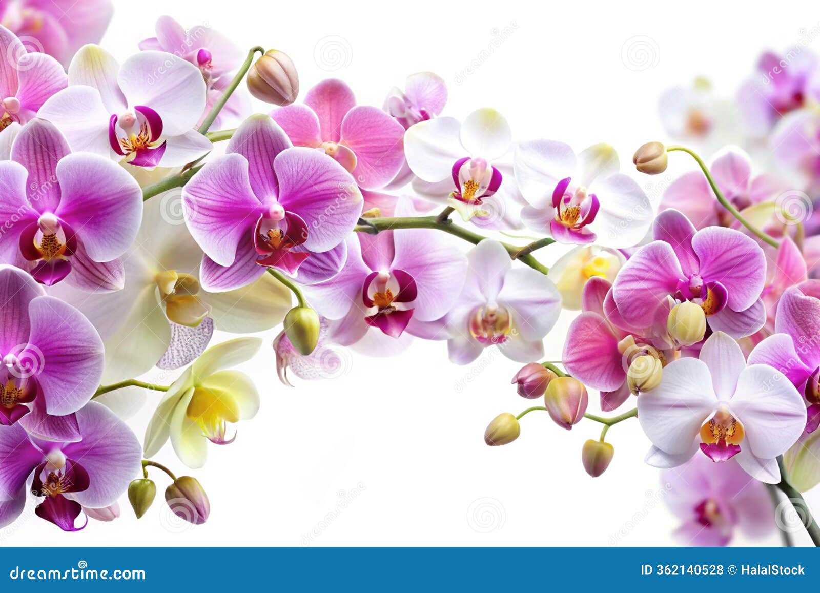 Orchid Flowers Border White Stock Illustration - Illustration of bloom ...