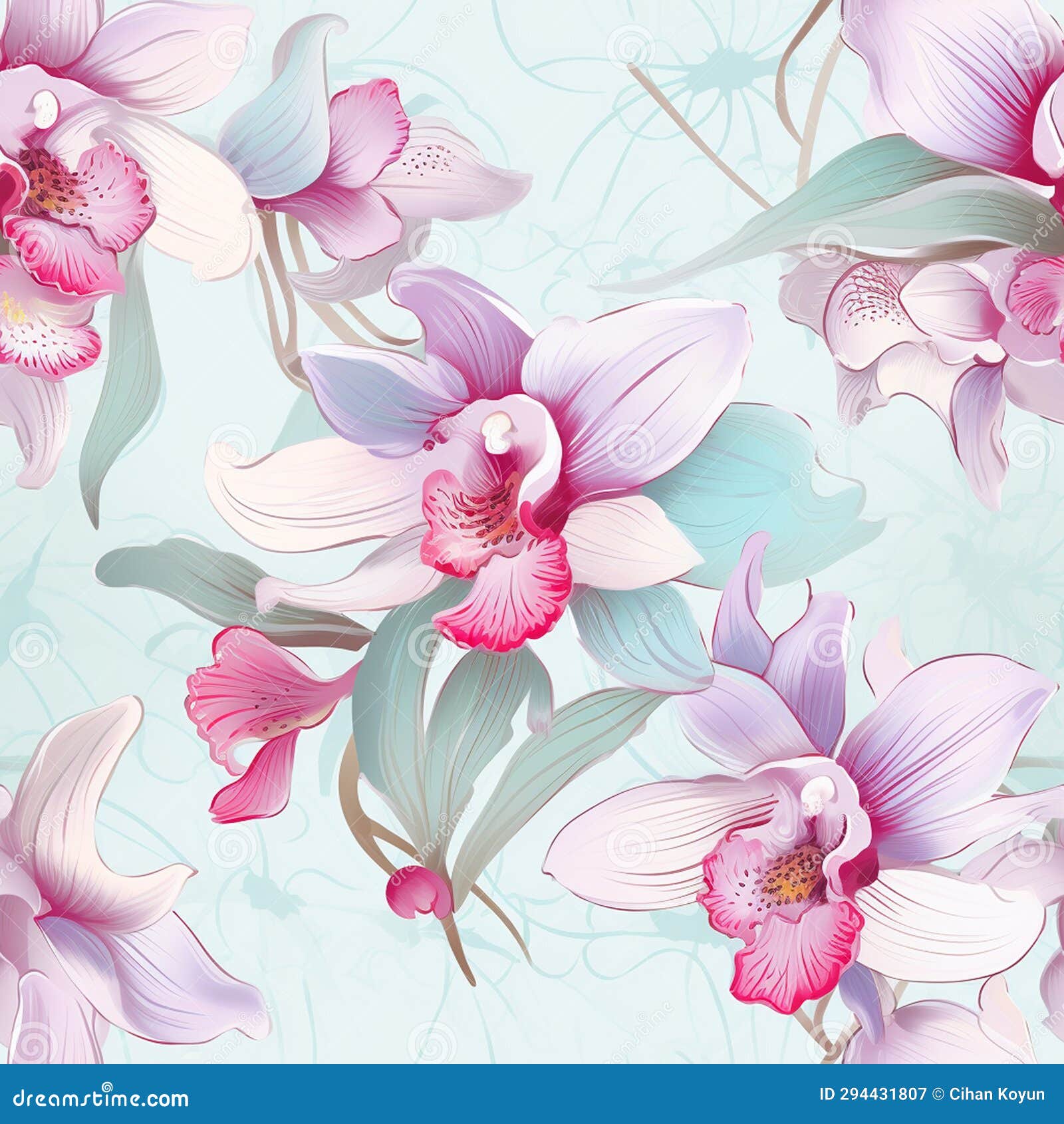 Orchid Geometric Background for Textile Design Stock Illustration ...