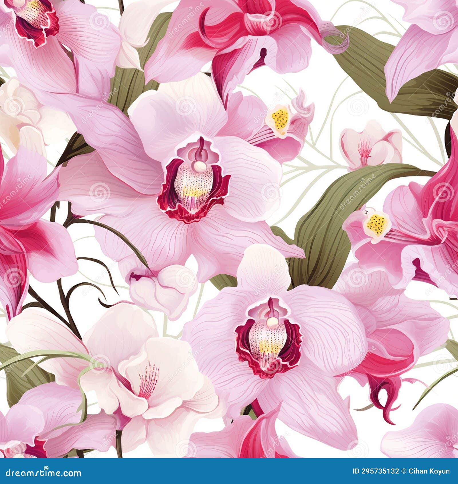 Orchid Infusion Floral Artwork Stock Illustration - Illustration of ...