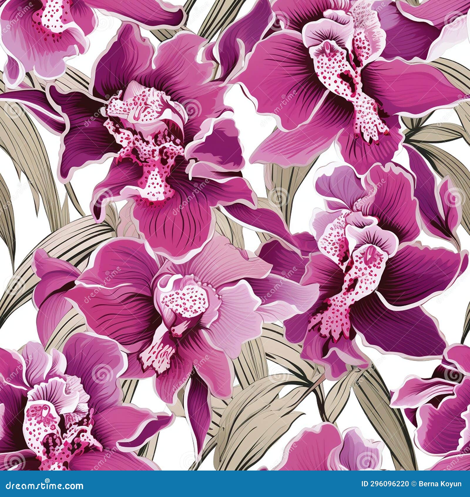 Orchid Infusion Seamless Art Stock Illustration - Illustration of ...