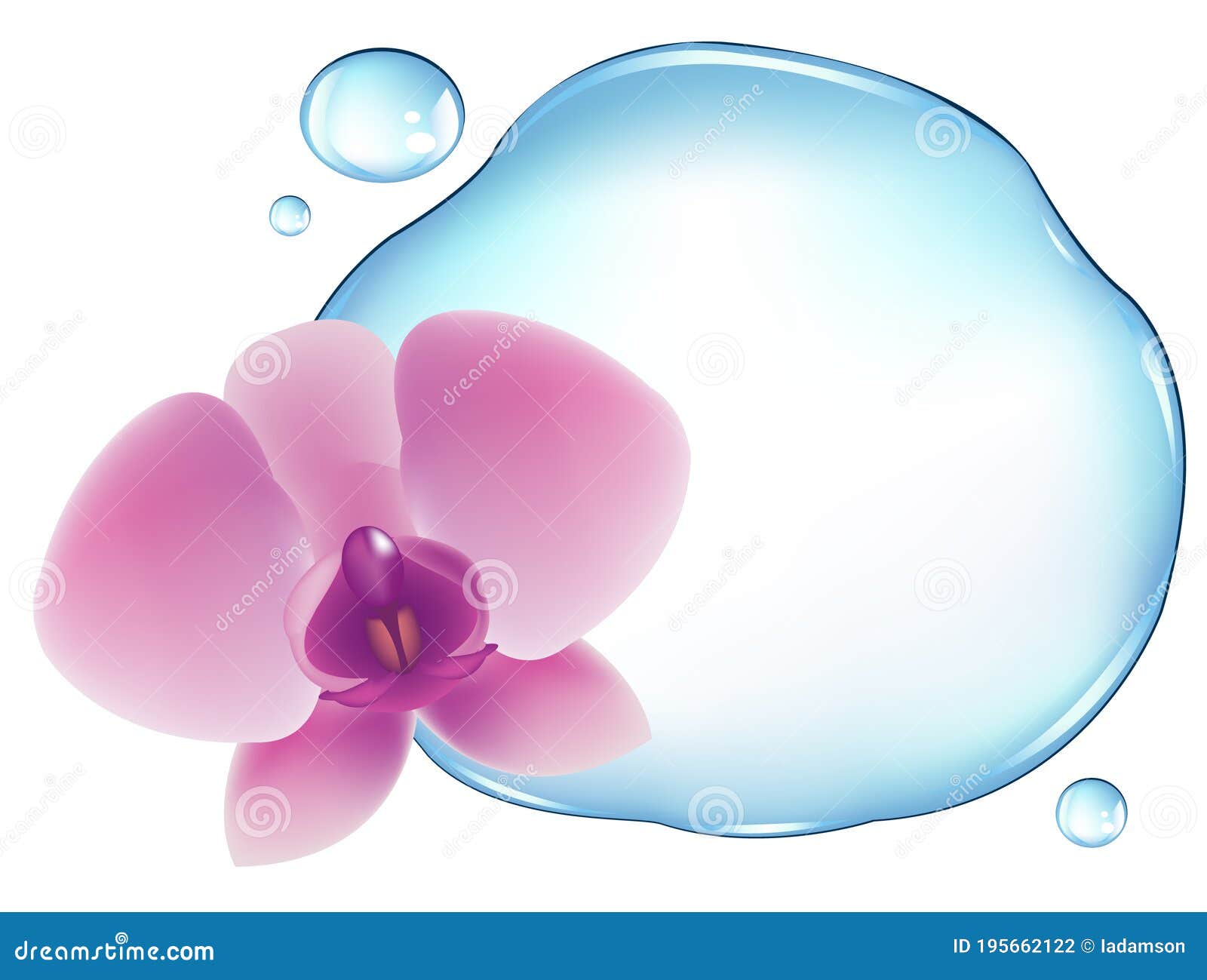 Orchid Over Water stock vector. Illustration of pure - 195662122