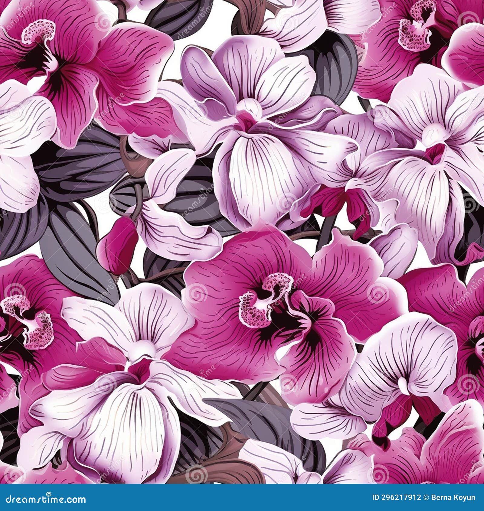 Orchid Pattern for Birthday Invitations Stock Illustration ...