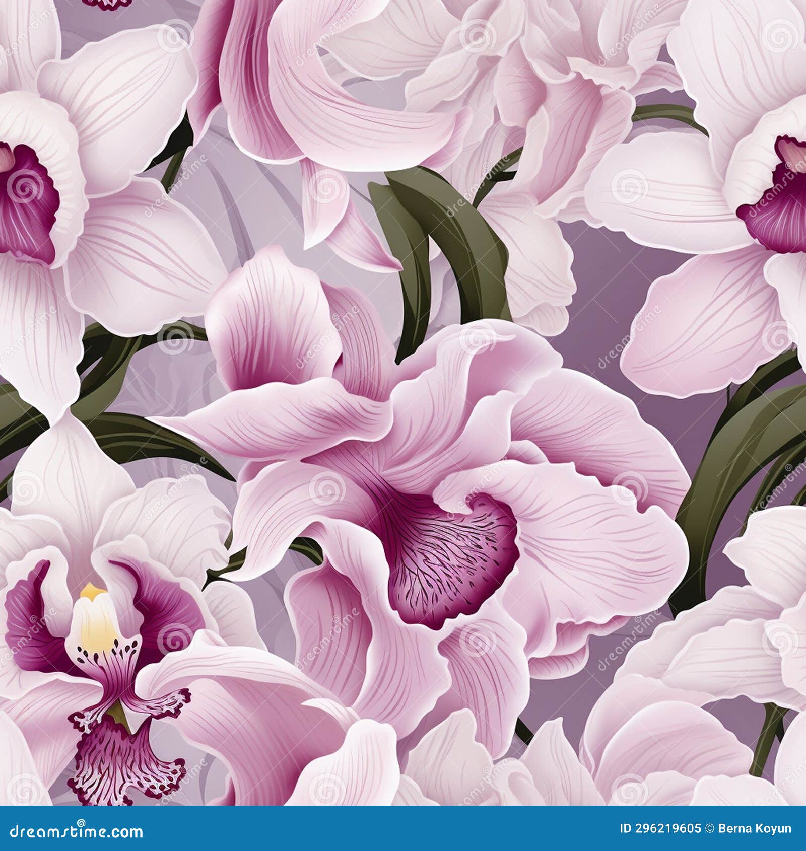 Orchid Pattern for Birthday Invitations Stock Illustration ...