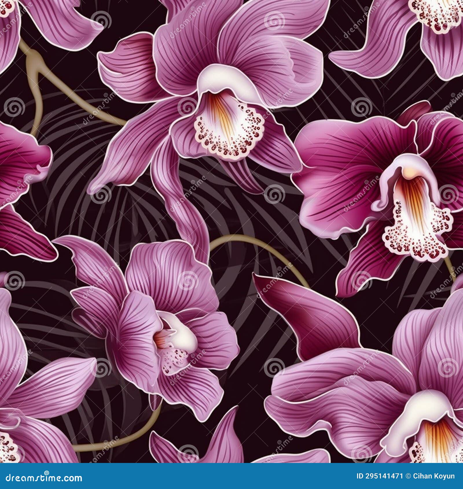 Orchid Pattern for a Bold and Vibrant Statement Stock Illustration ...