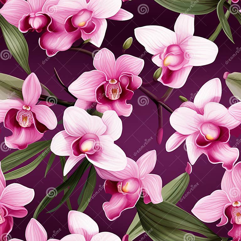 Orchid Pattern for a Bold and Vibrant Statement Stock Illustration ...
