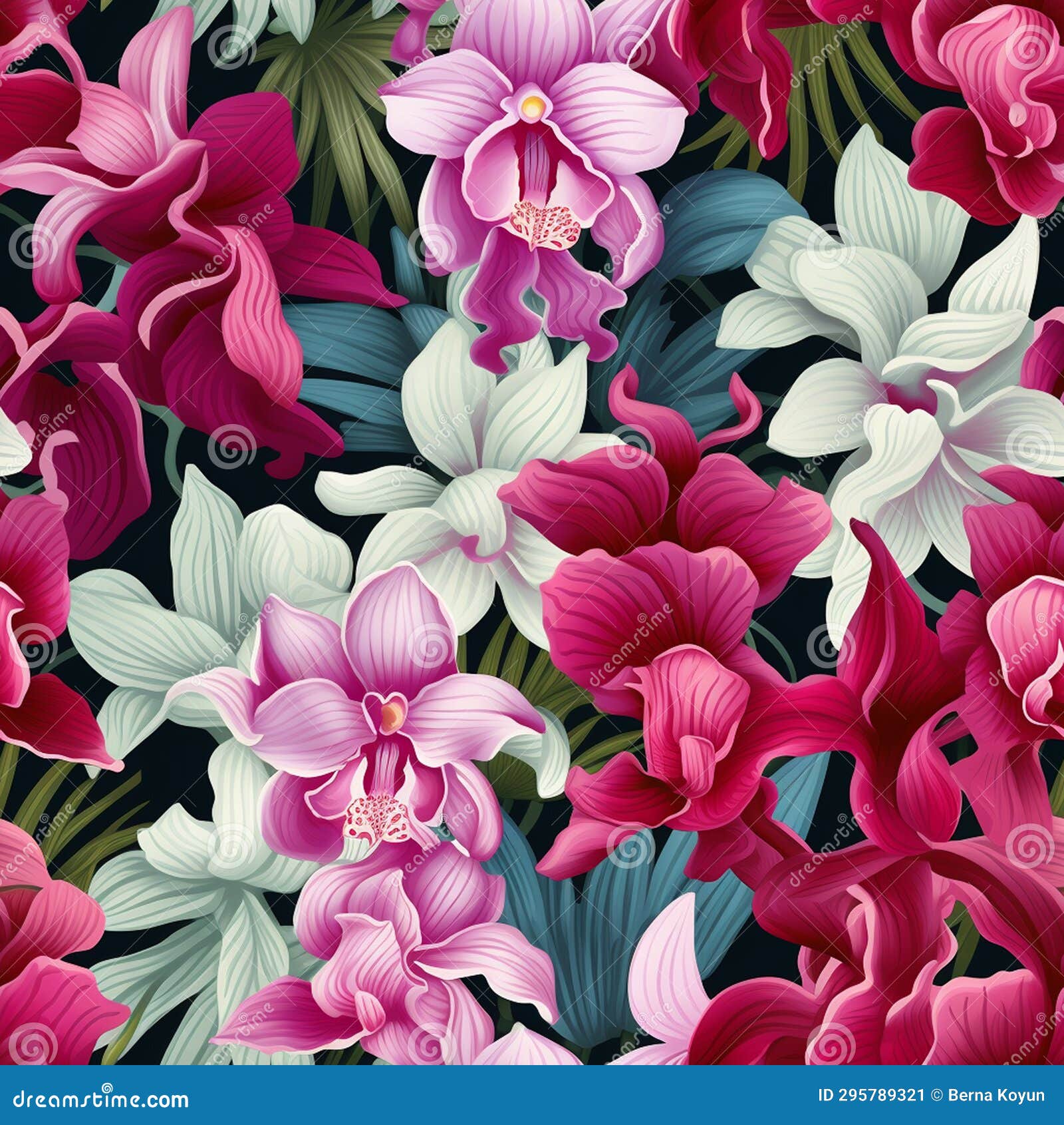 Orchid Pattern for a Bold and Vibrant Statement Stock Illustration ...