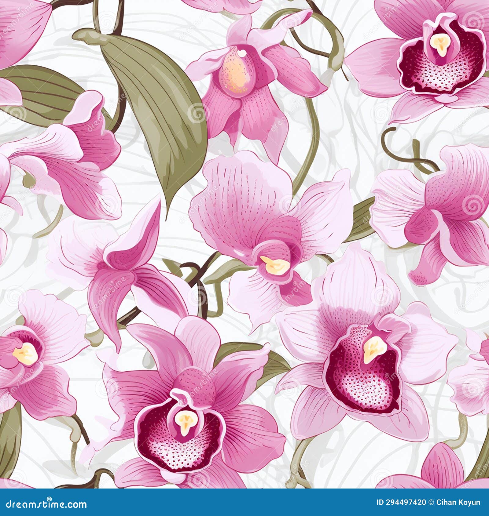 Orchid Pattern for Packaging Design Stock Illustration - Illustration ...