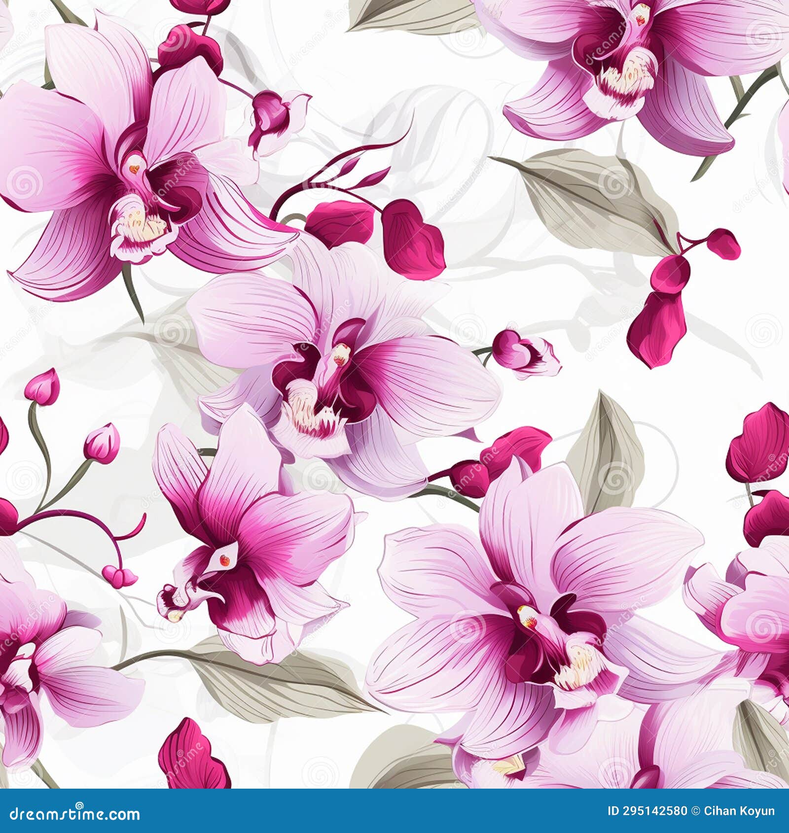Orchid Pattern for Product Design Stock Illustration - Illustration of ...