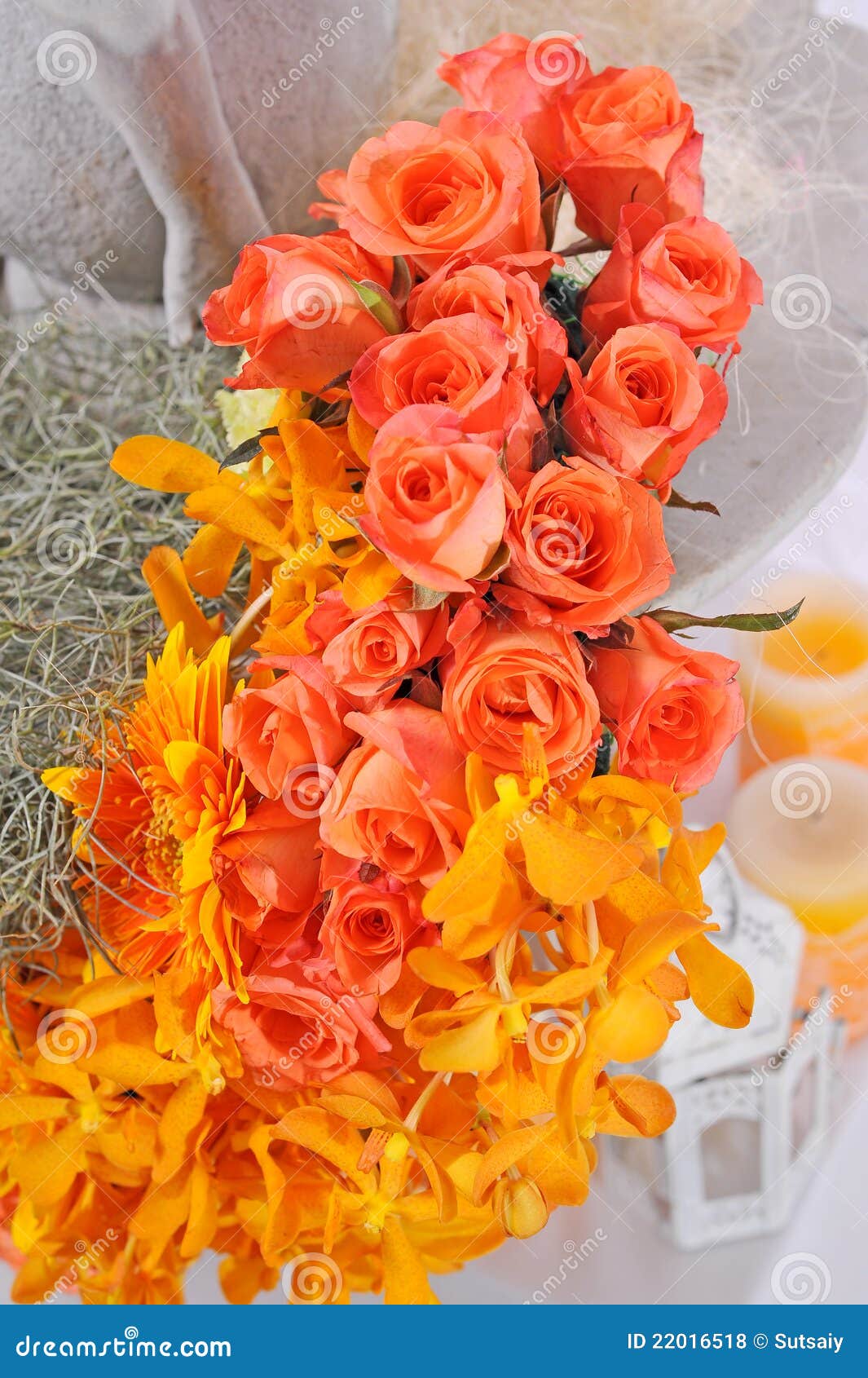 Orchid and roses bouquet stock photo. Image of nature - 22016518