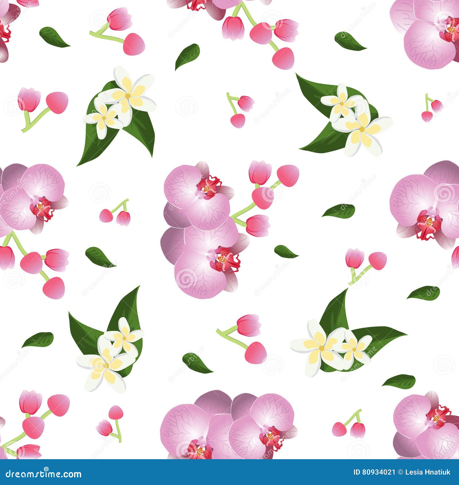 Orchid Seamless Pattern Vector Stock Vector Illustration Of Garden