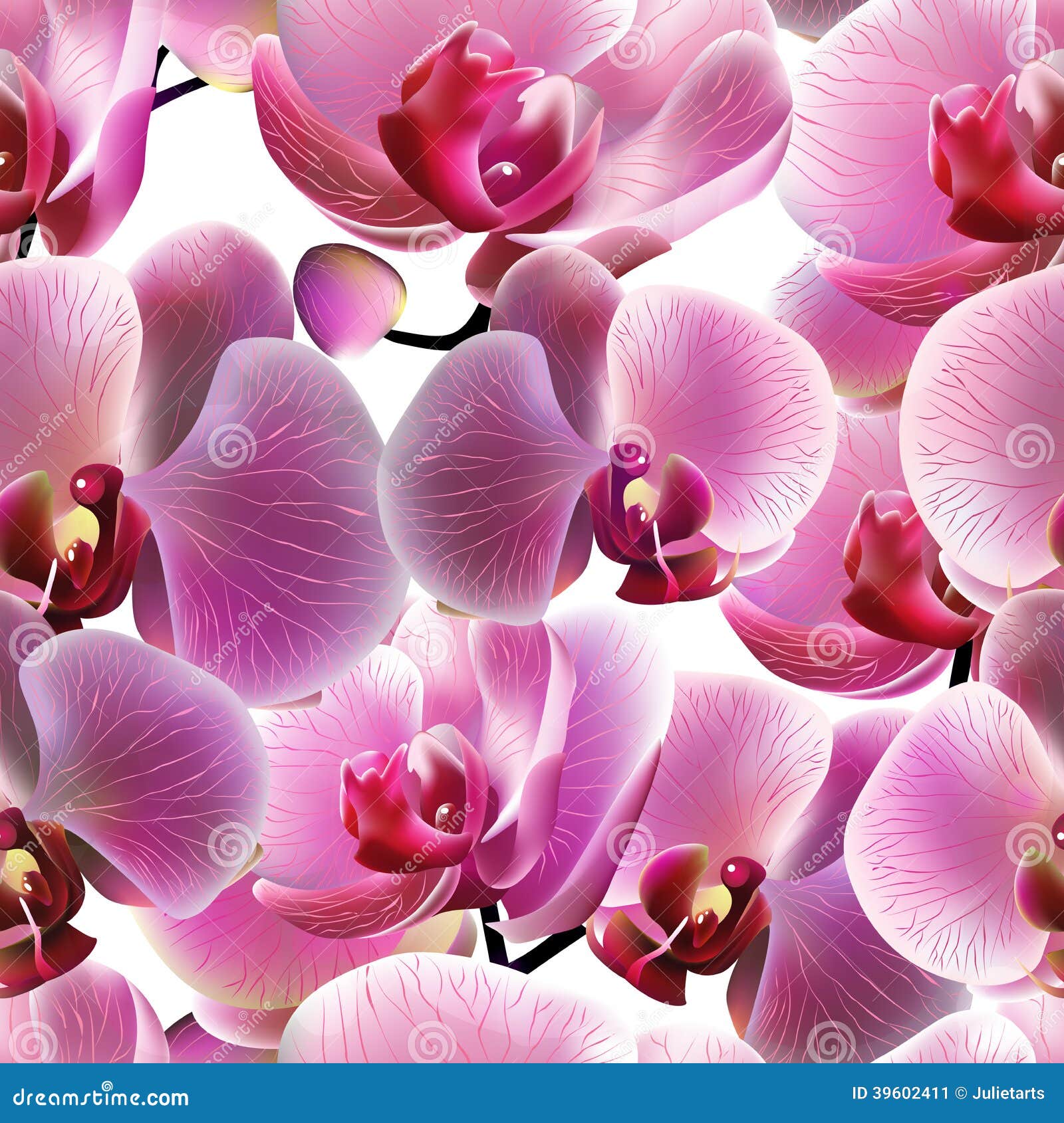 Orchid Seamless Pattern Vector Eps10 Stock Vector Illustration Of